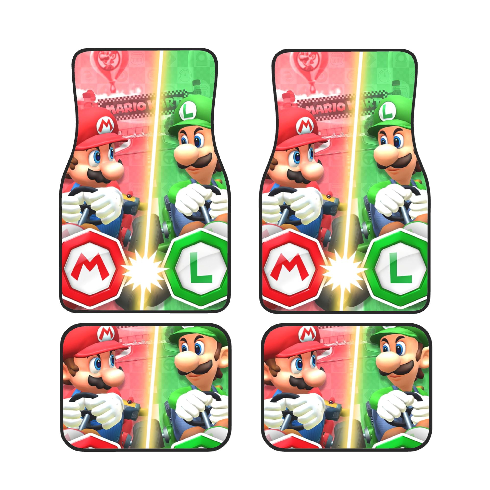 Super Mario Car Floor Mats for Front and Rear Foot Pads Car Accessories ...