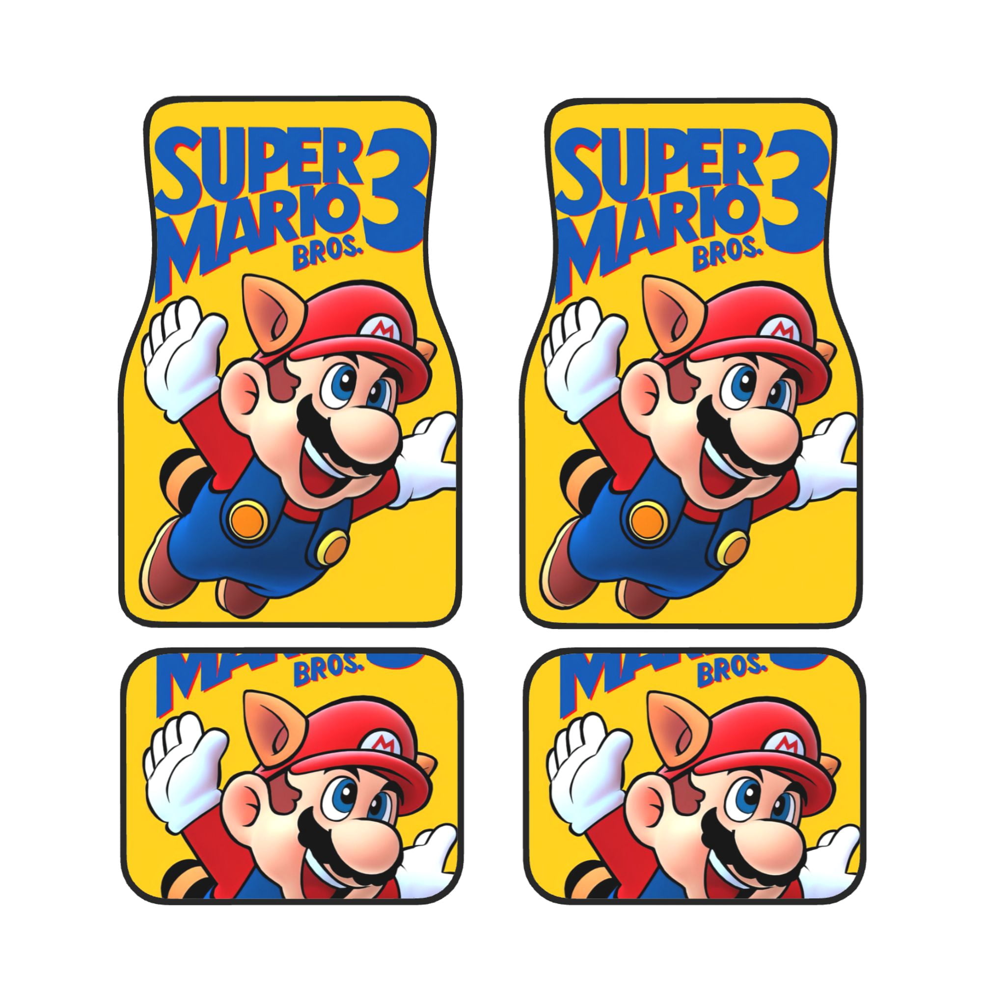 Super Mario Car Floor Mats for Front and Rear Foot Pads Car Accessories ...