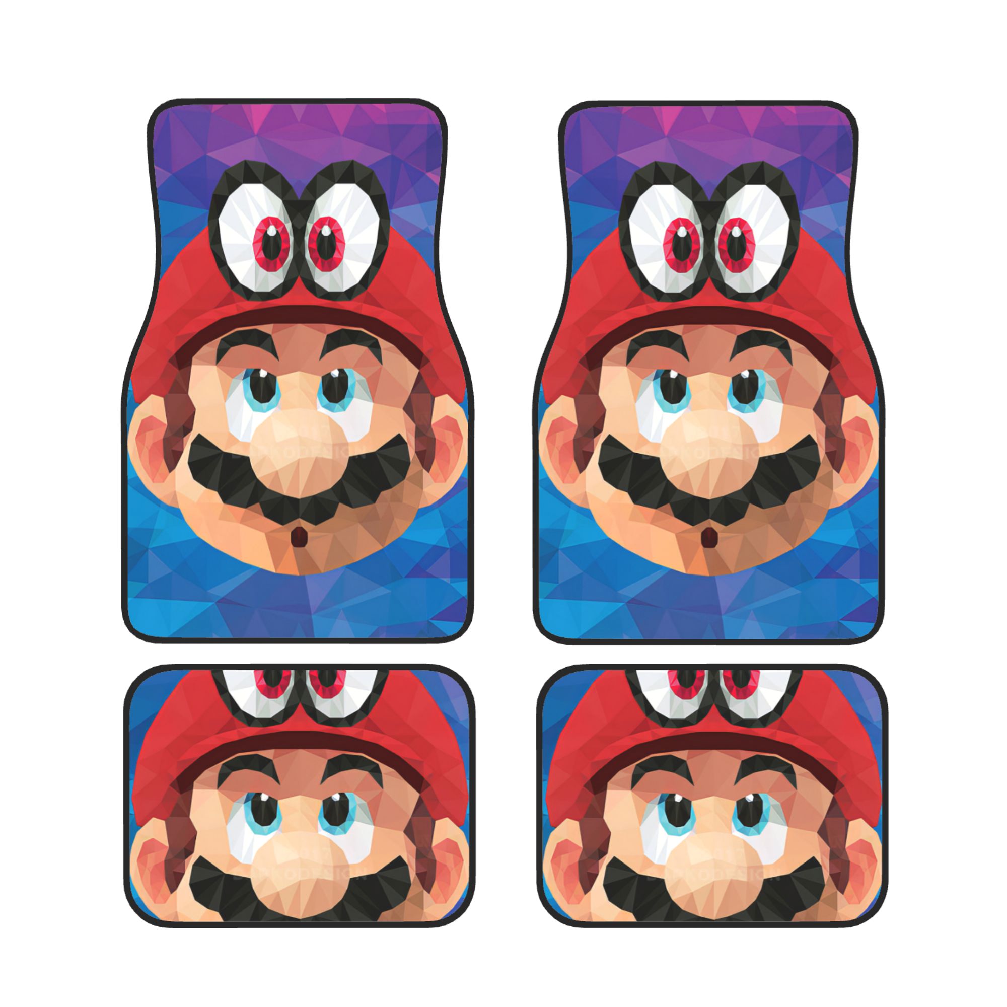 Super Mario Car Floor Mats for Front and Rear Foot Pads Car Accessories ...