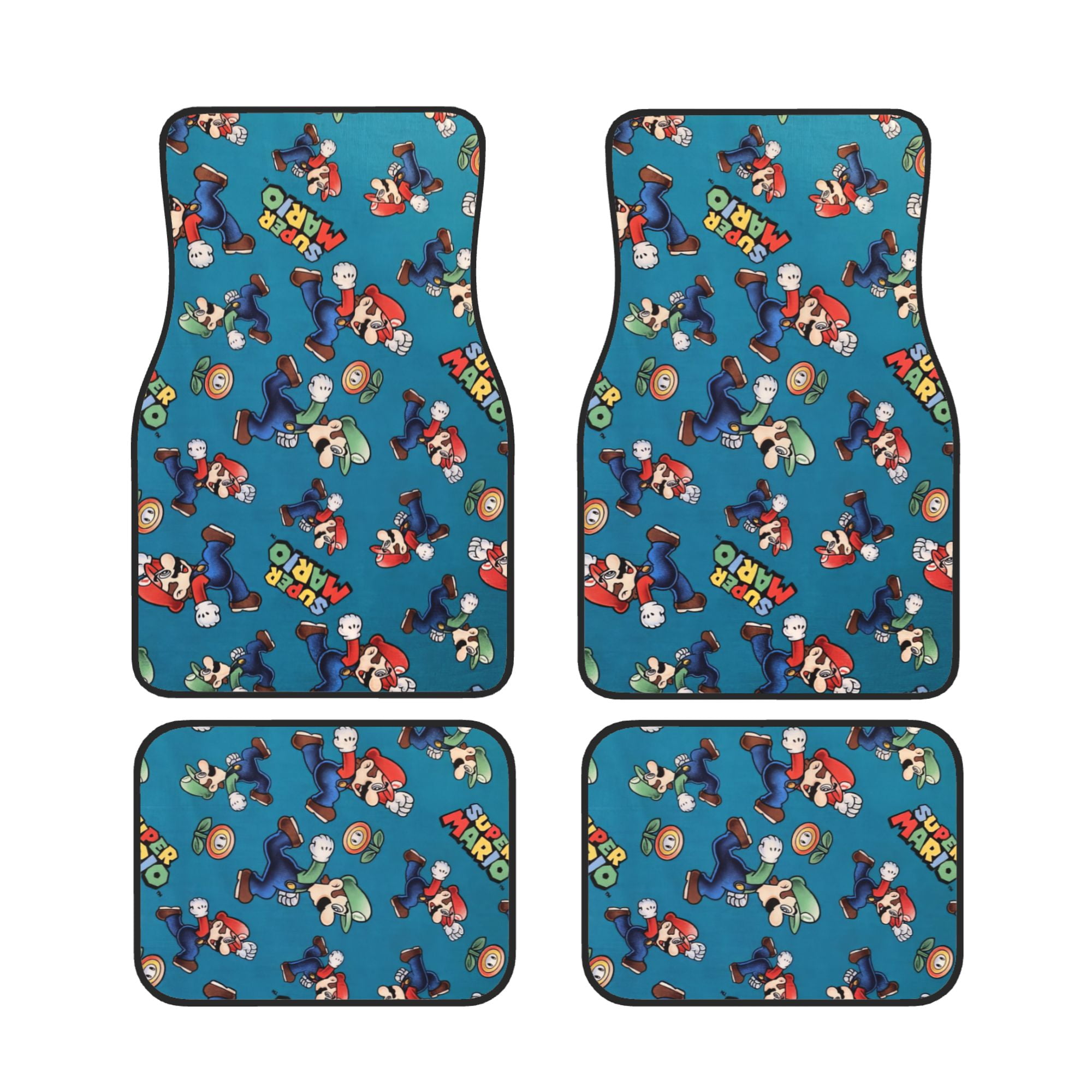 Super Mario Car Floor Mats for Front and Rear Foot Pads Car Accessories ...