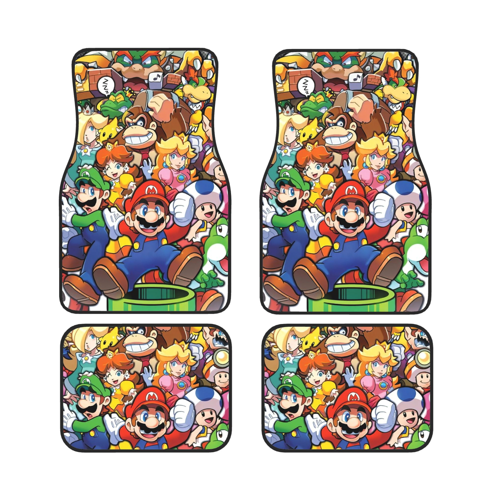 Super Mario Car Floor Mats for Front and Rear Foot Pads Car Accessories ...