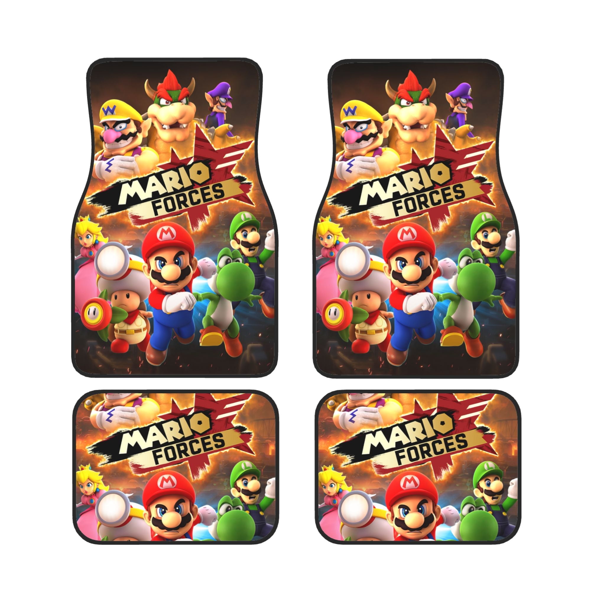 Super Mario Car Floor Mats for Front and Rear Foot Pads Car Accessories ...