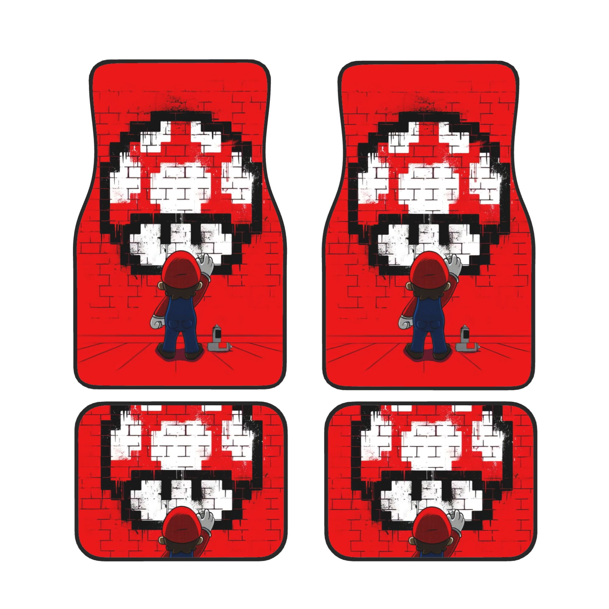 Super Mario Car Floor Mats for Front and Rear Foot Pads Car Accessories ...