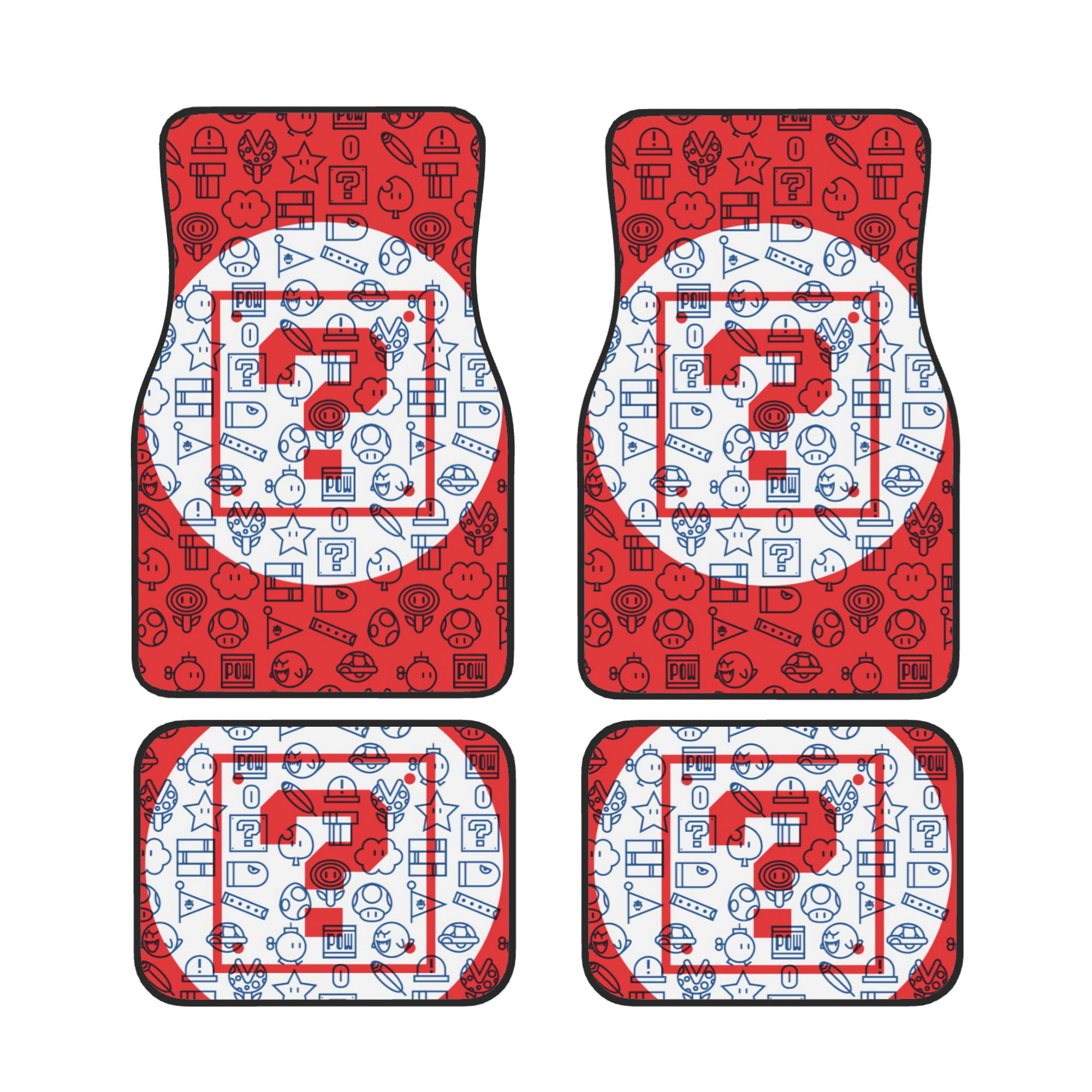 Super Mario Car Floor Mats for Front and Rear Foot Pads Car Accessories ...