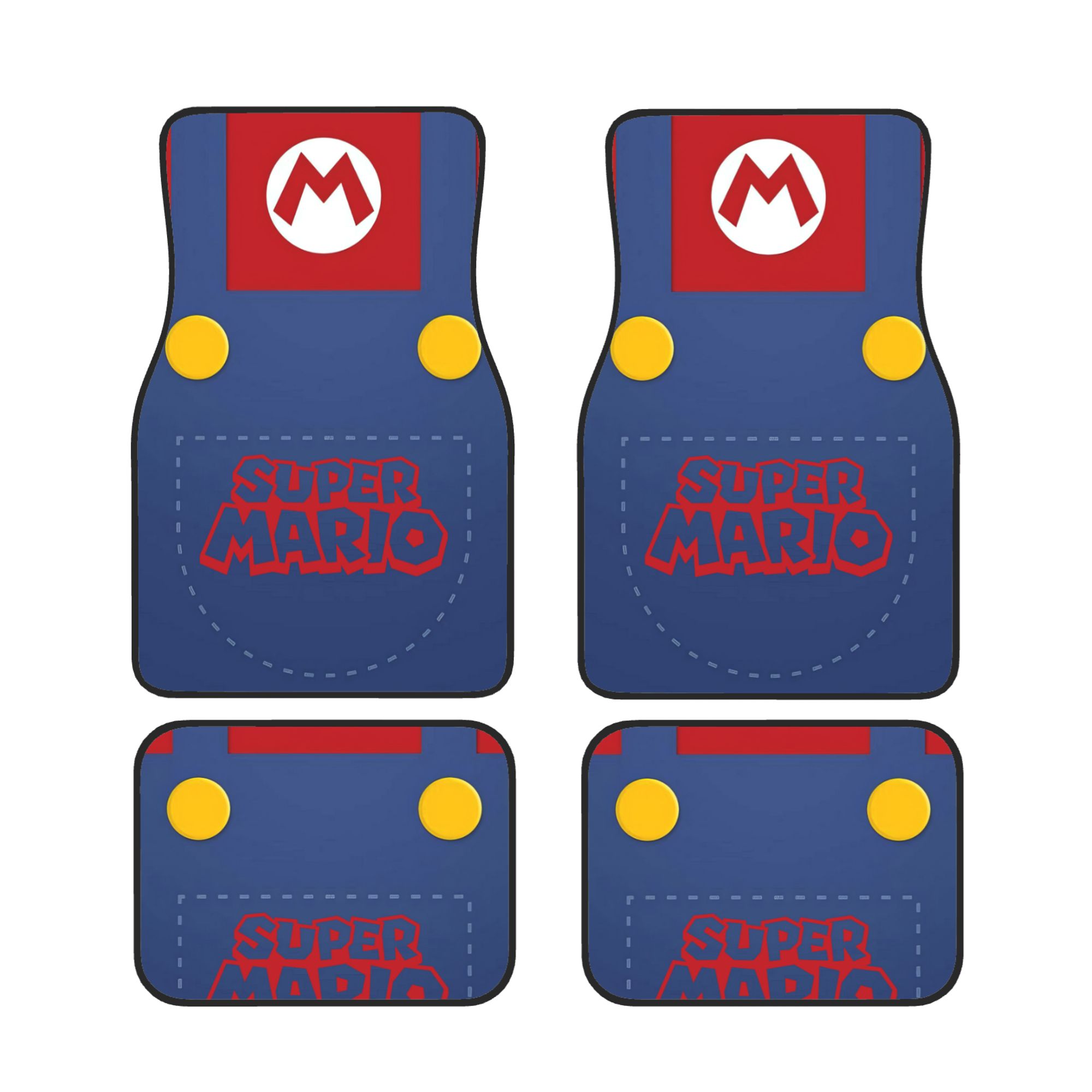 Super Mario Car Floor Mats for Front and Rear Foot Pads Car Accessories ...