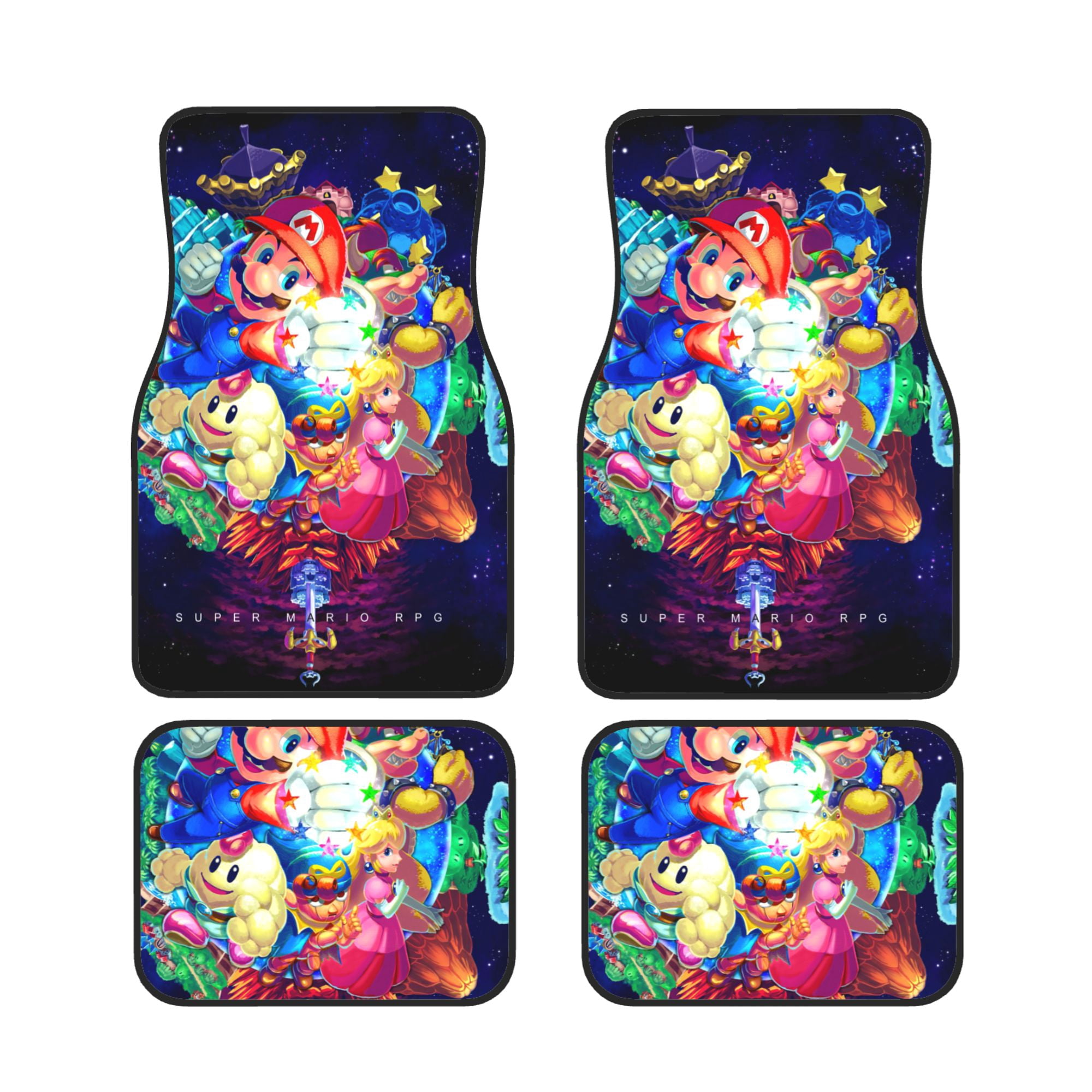 Super Mario Car Floor Mats for Front and Rear Foot Pads Car Accessories ...