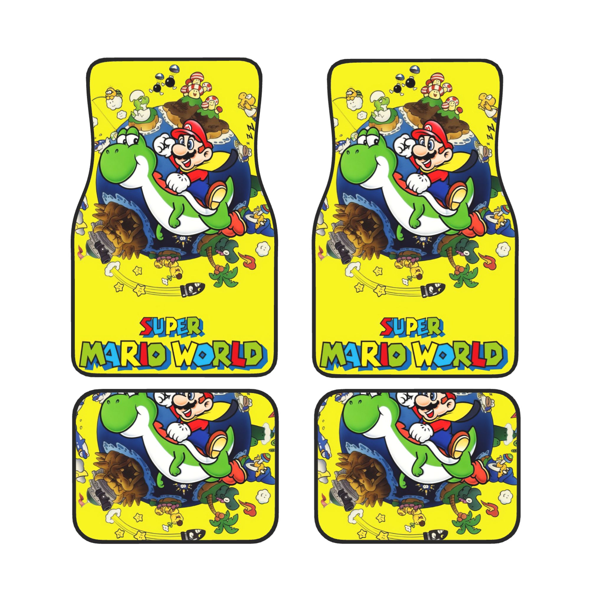 Super Mario Car Floor Mats for Front and Rear Foot Pads Car Accessories ...