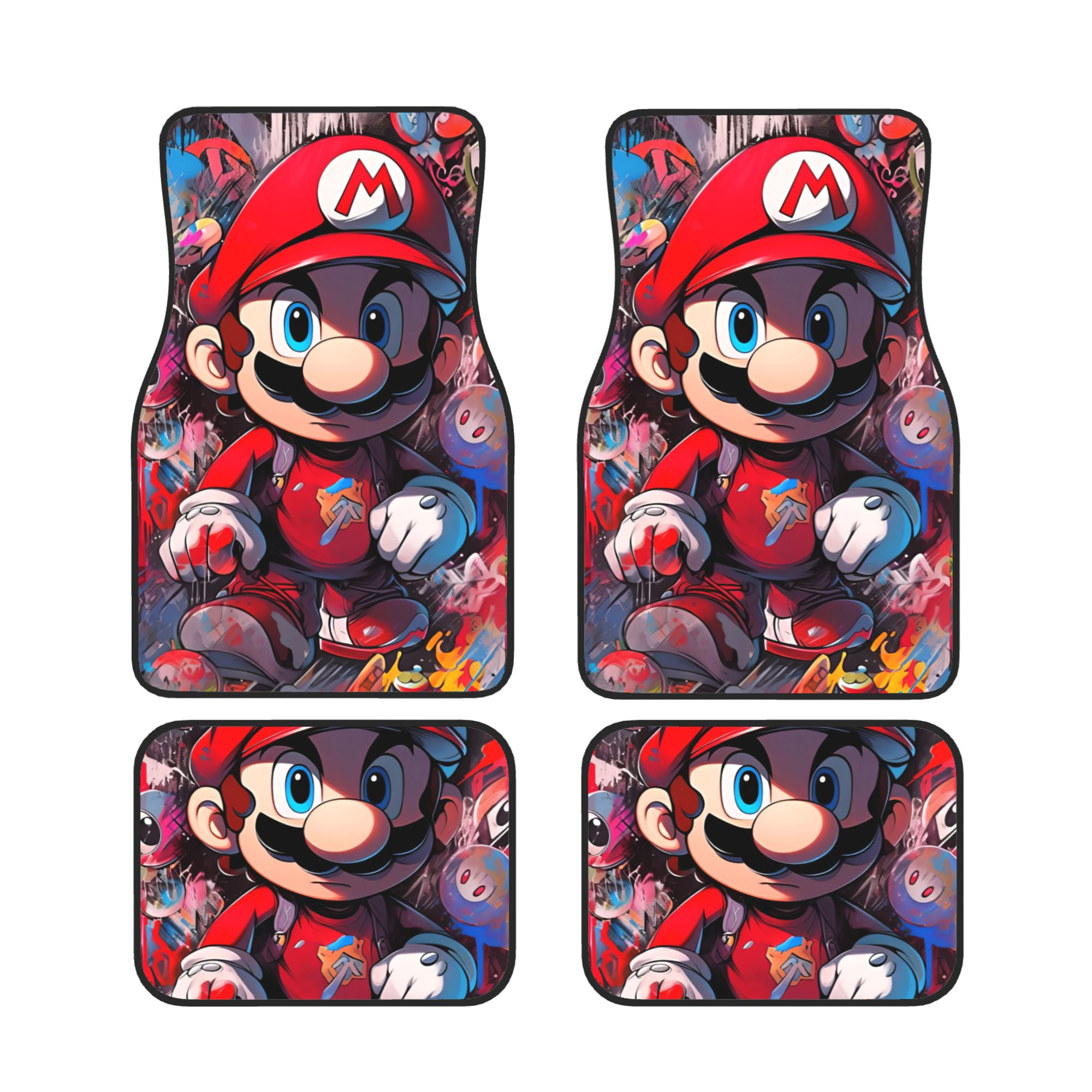 Super Mario Car Floor Mats for Front and Rear Foot Pads Car Accessories ...