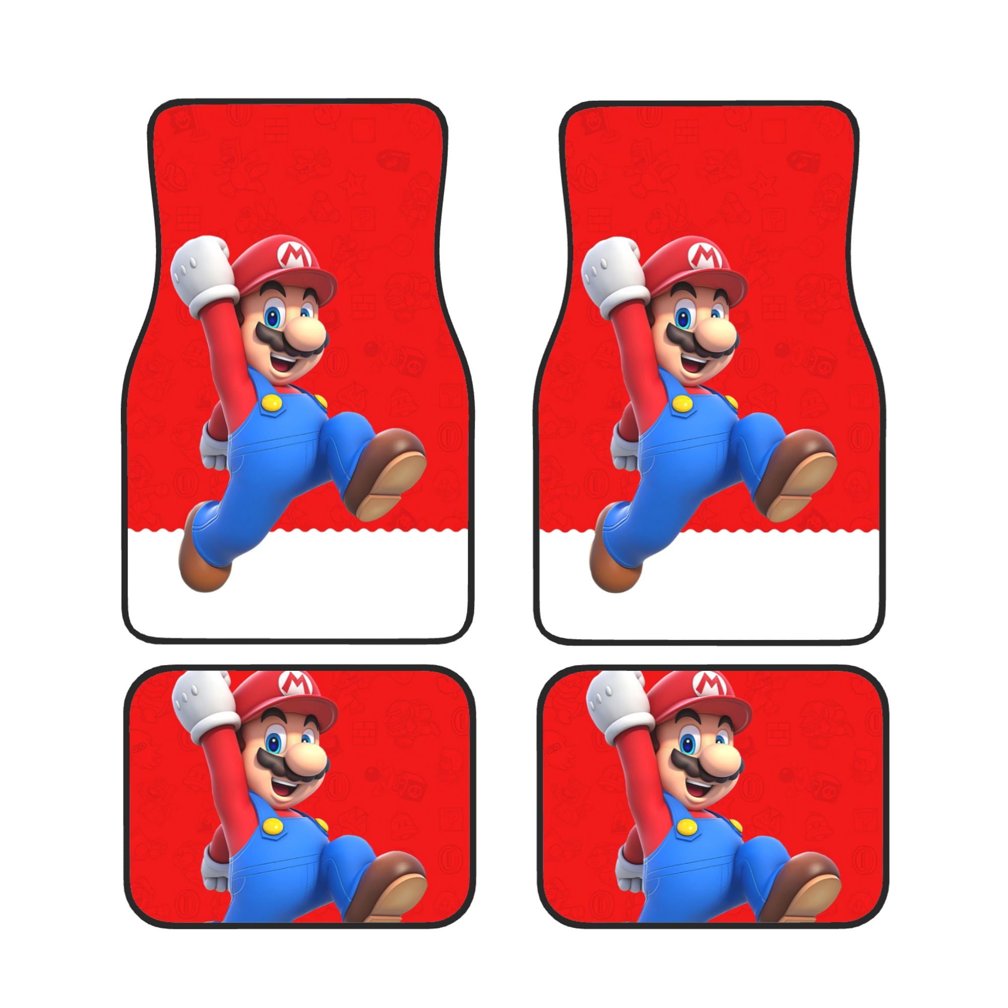 Super Mario Car Floor Mats for Front and Rear Foot Pads Car Accessories ...