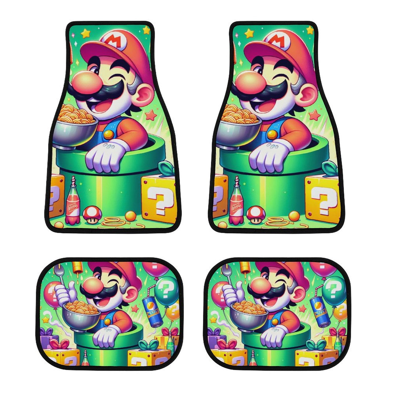 Super Mario Car Mats, Car Floor Mats All Weather,Car Mats Full Set 4 ...