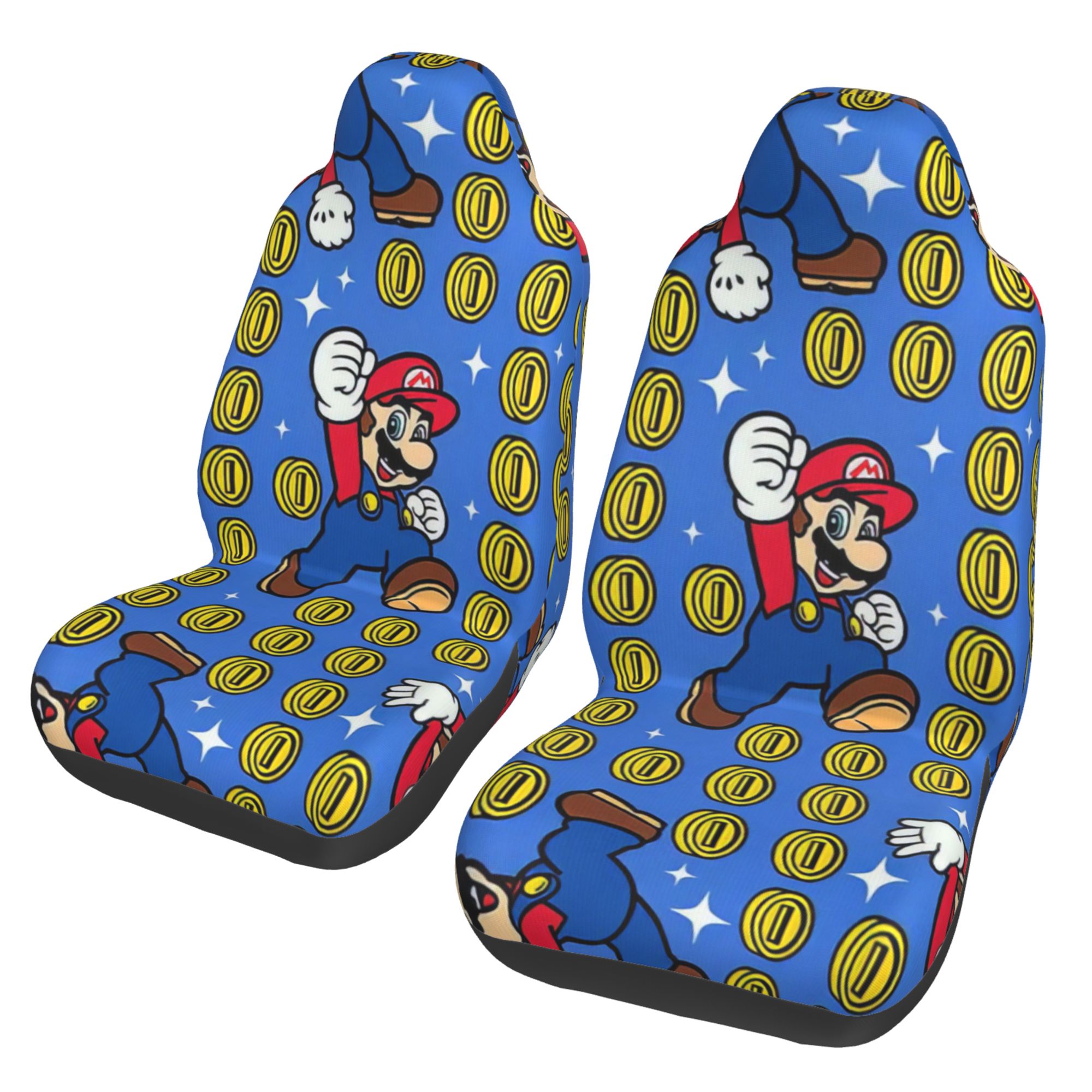 Super Mario Car Seat Covers Set of 2, Front Seat Accessories Protector ...