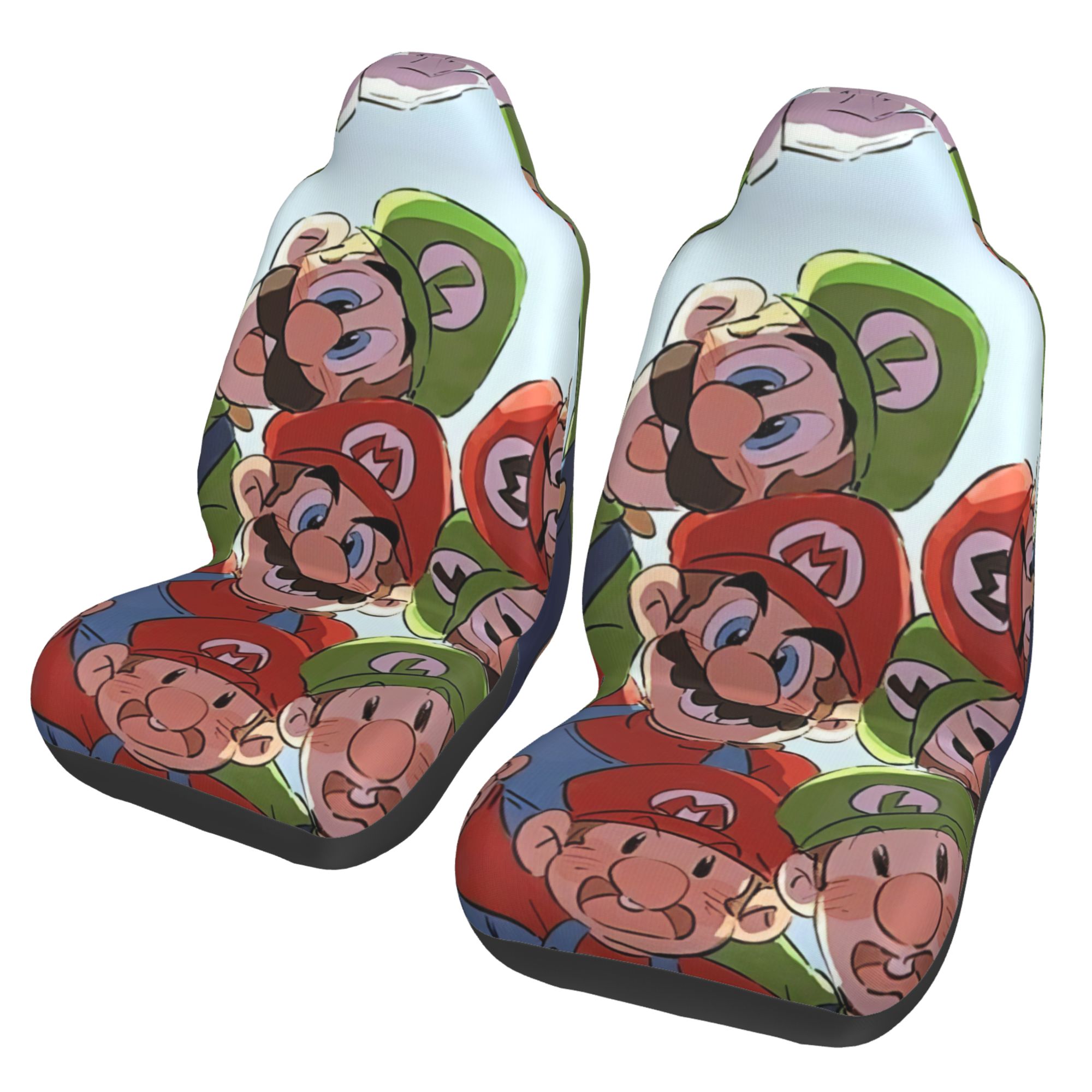 Super Mario Car Seat Covers Set of 2, Front Seat Accessories Protector ...
