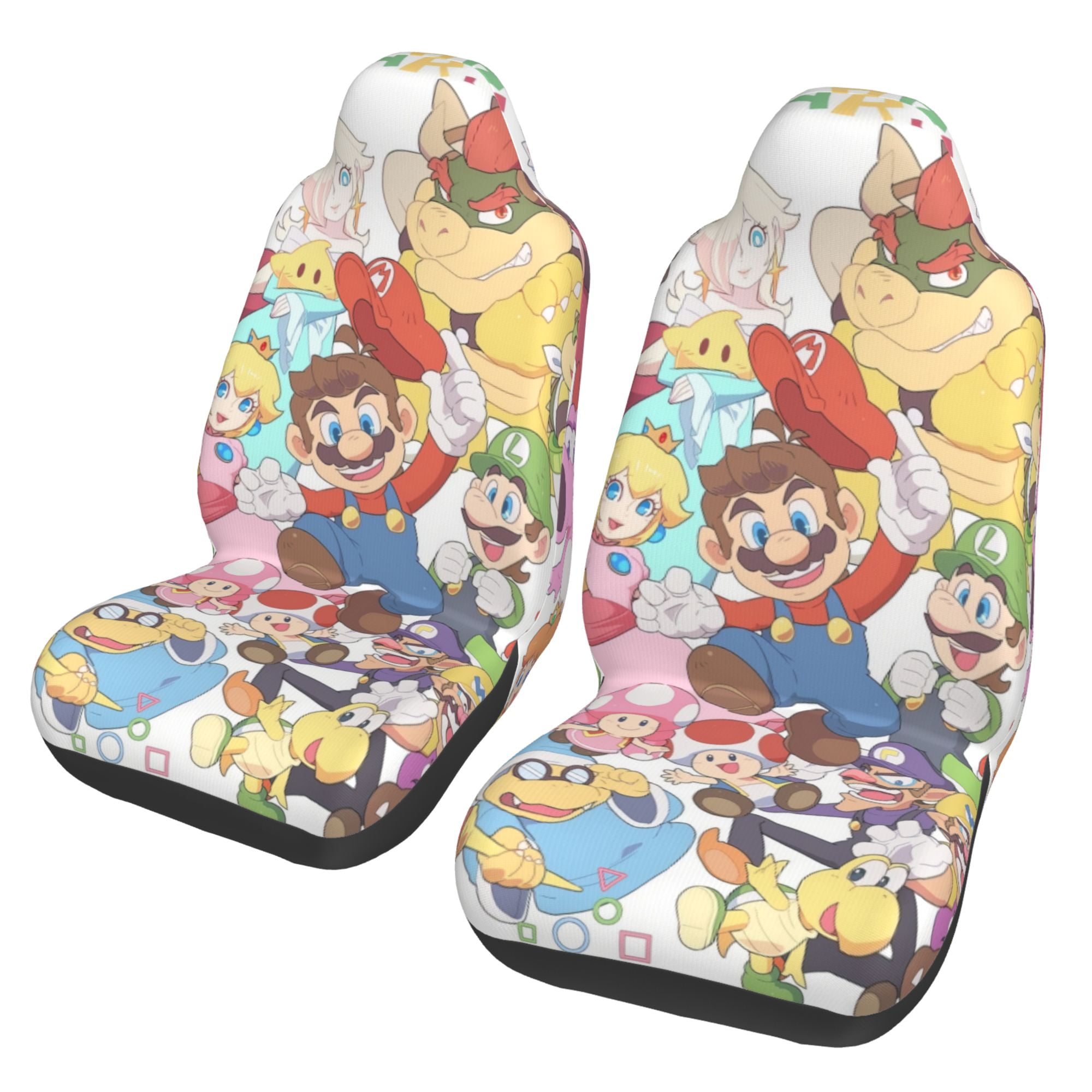 Super Mario Car Seat Covers Set of 2, Front Seat Accessories Protector ...