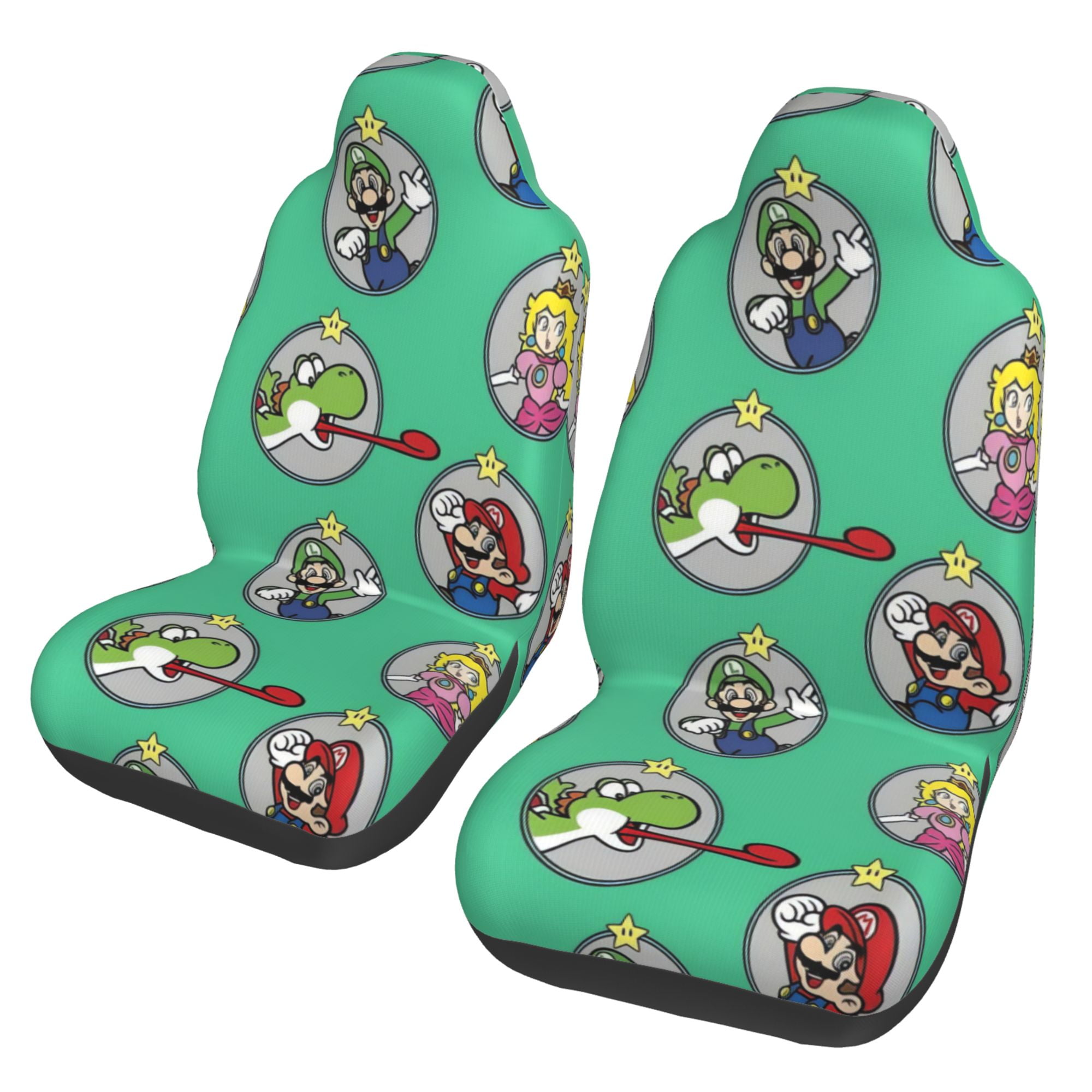 Super Mario Car Seat Covers Set of 2, Front Seat Accessories Protector ...