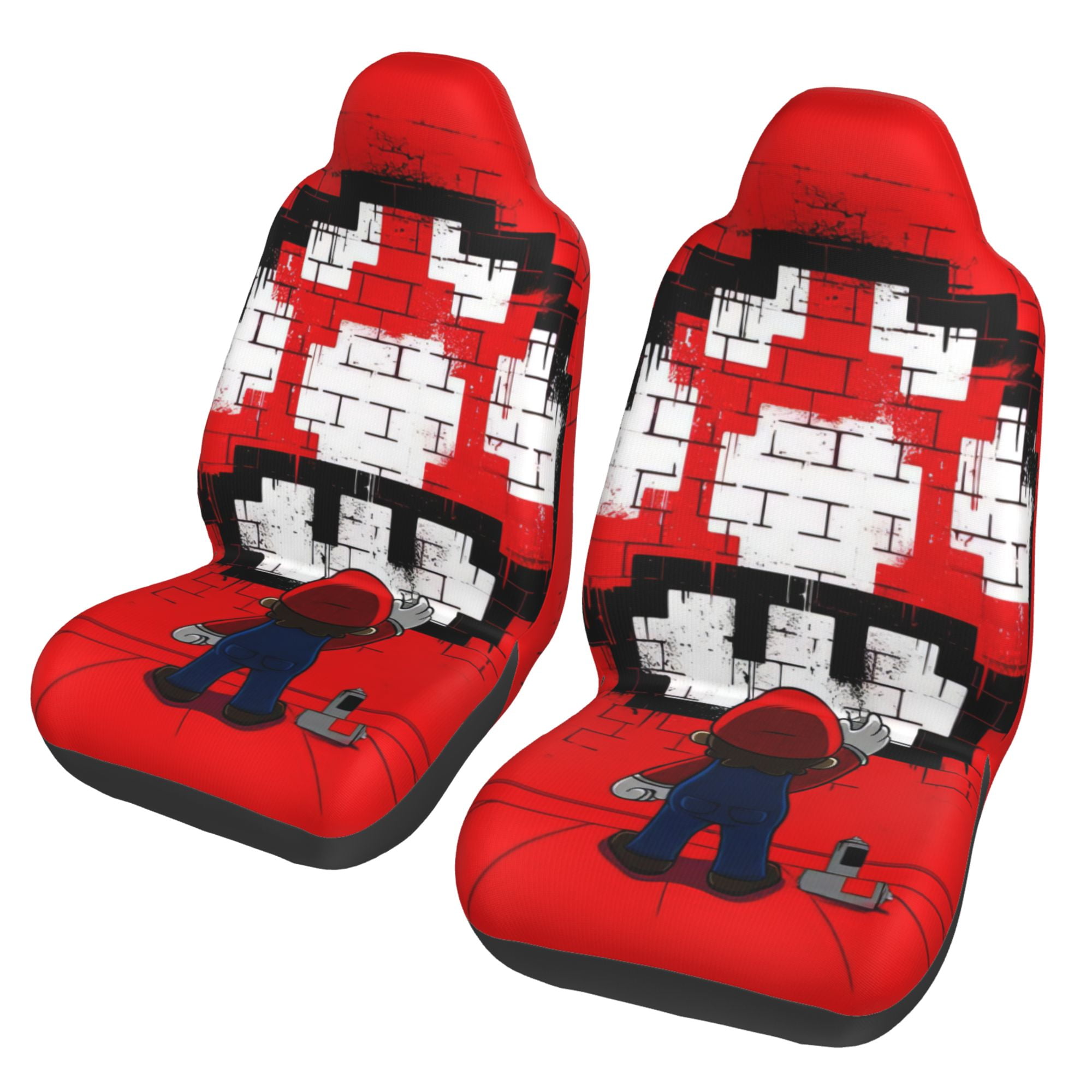 Super Mario Car Seat Covers Set of 2, Front Seat Accessories Protector ...