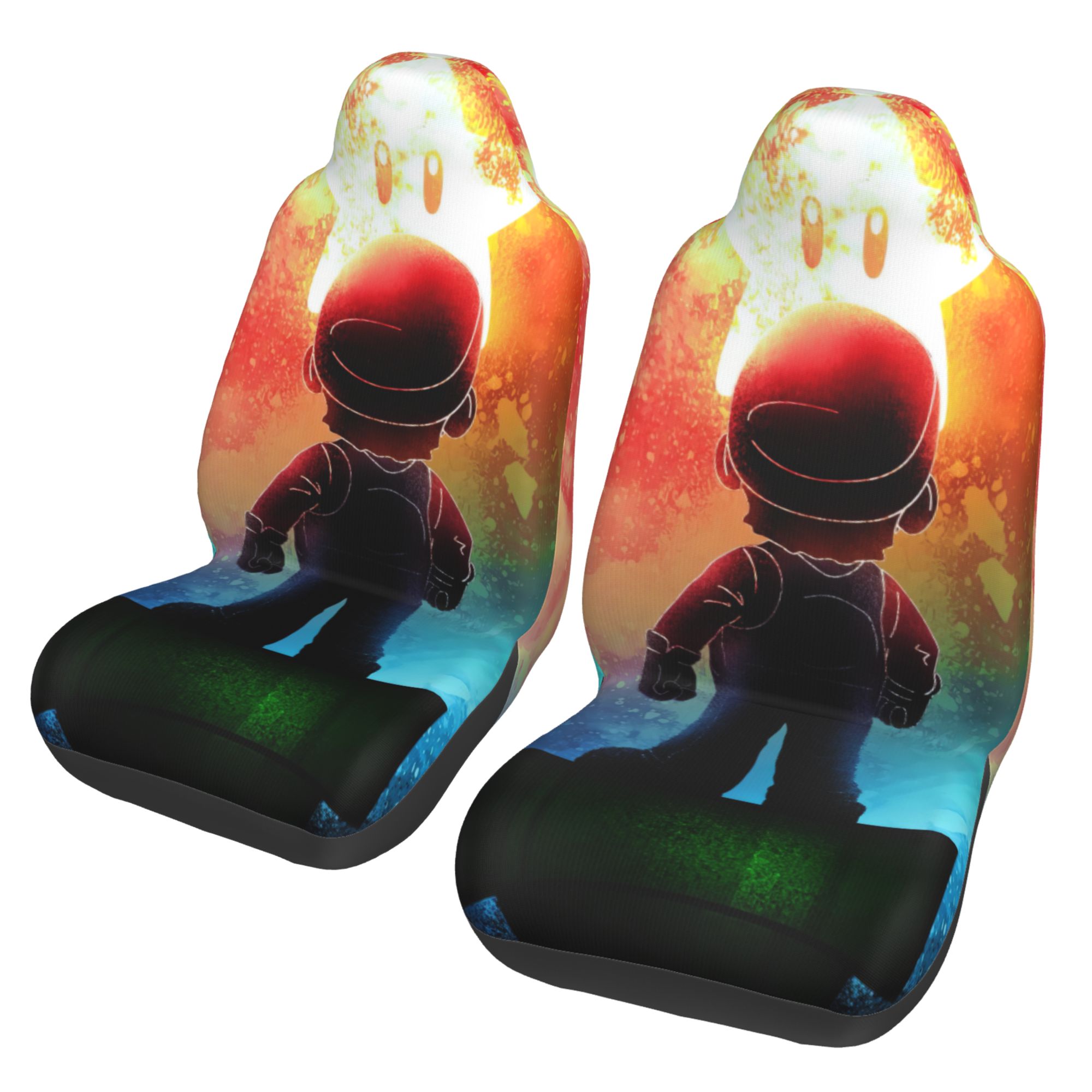 Super Mario Car Seat Covers Set of 2, Front Seat Accessories Protector ...