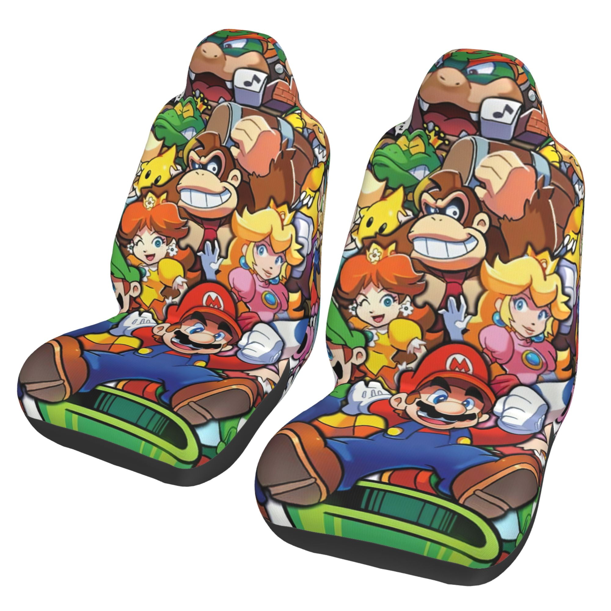 Super Mario Car Seat Covers Set of 2, Front Seat Accessories Protector ...