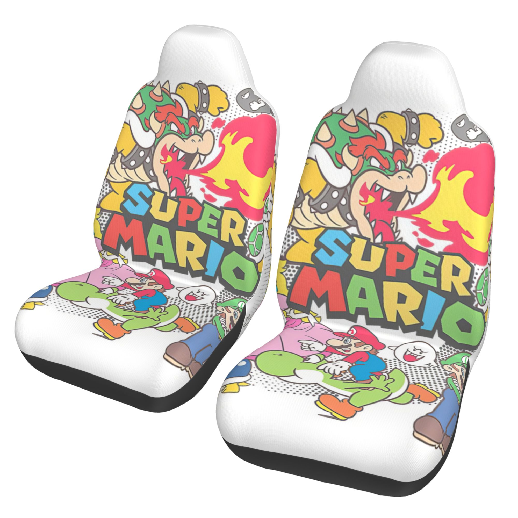 Super Mario Car Seat Covers Set of 2, Front Seat Accessories Protector ...