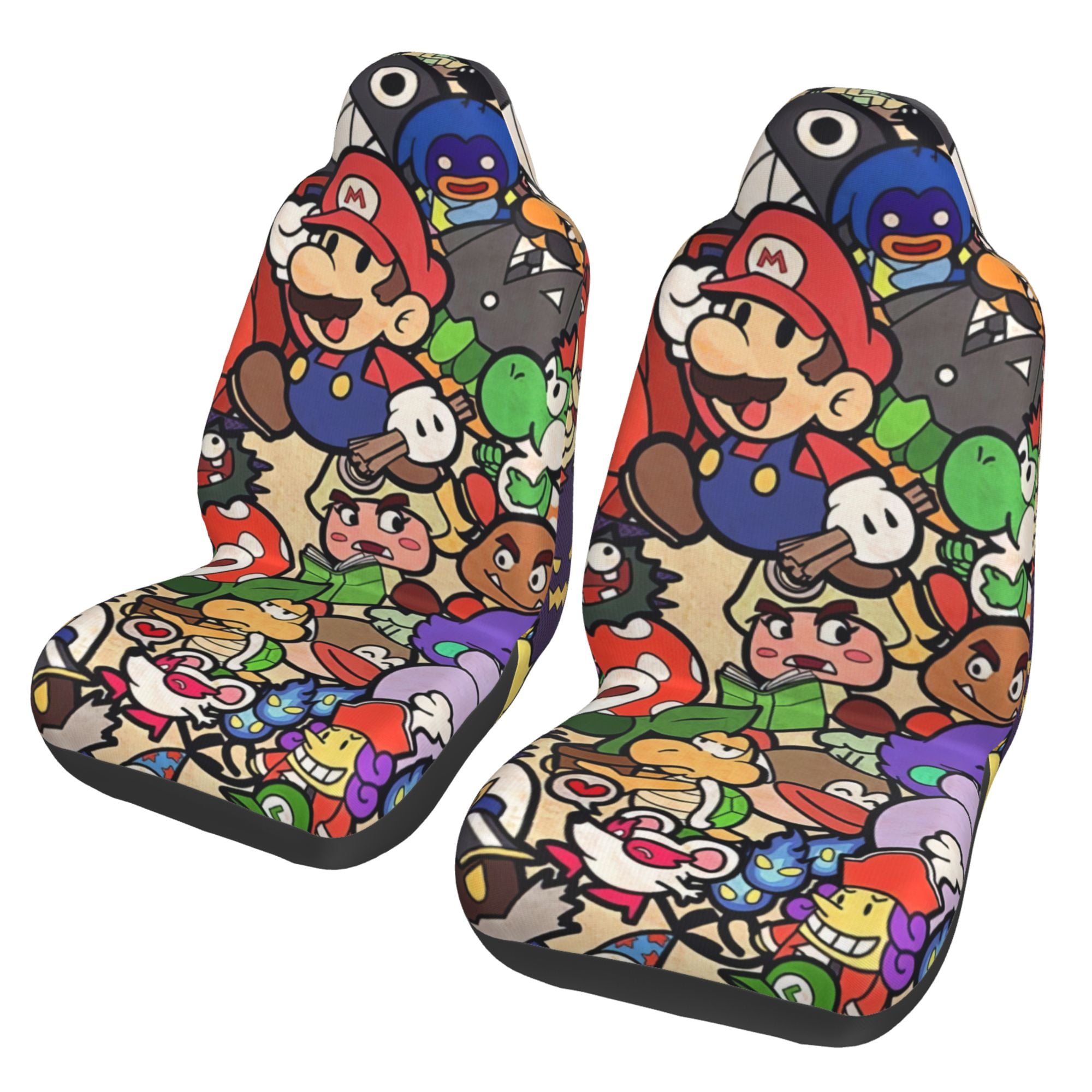Super Mario Car Seat Covers Set of 2, Front Seat Accessories Protector ...