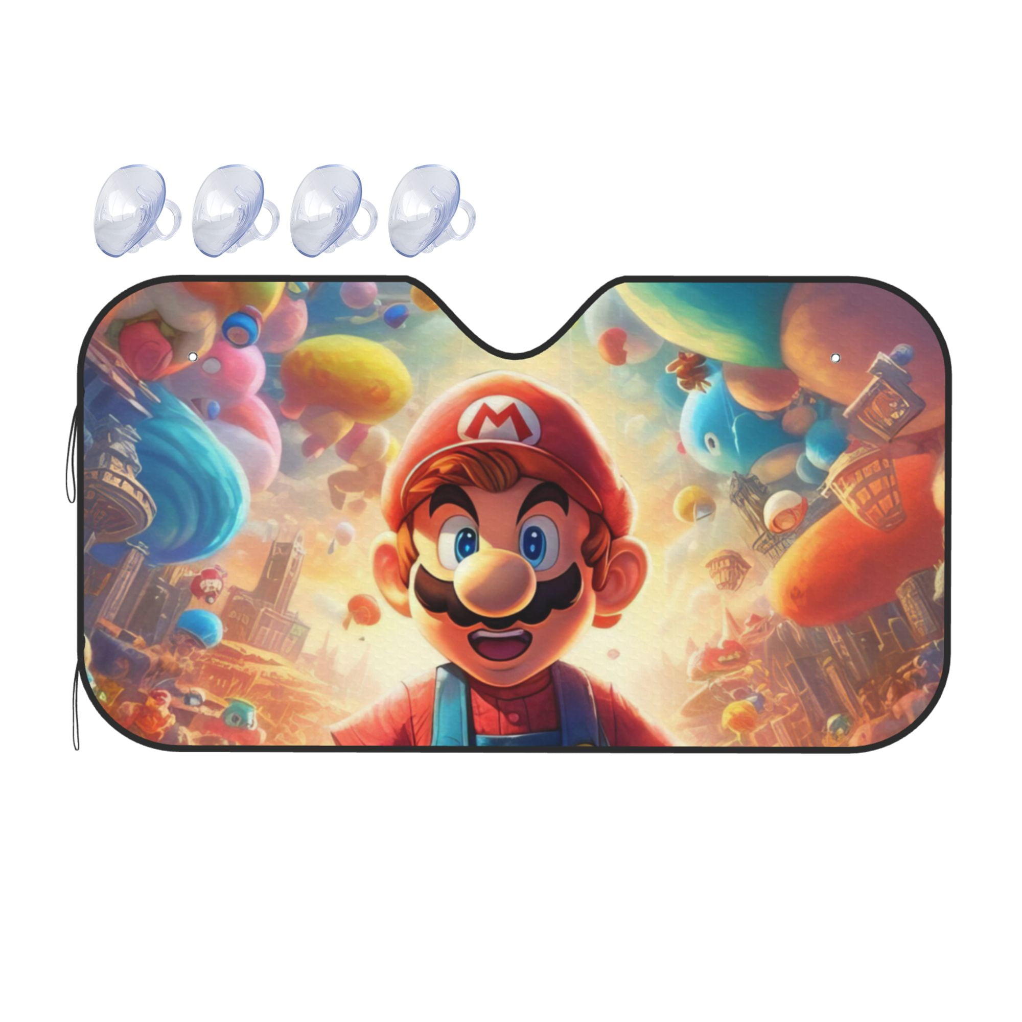 Super Mario Car Sun Shade Windshield Sunshade Block Uv Rays Protector ...