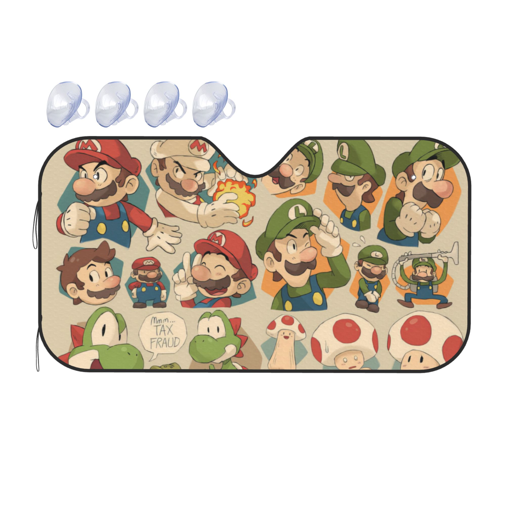 Super Mario Car Sun Shade Windshield Sunshade Block Uv Rays Protector ...