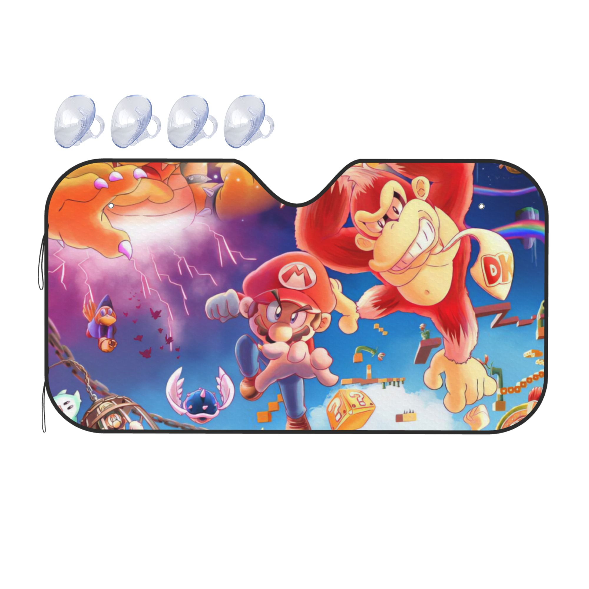 Super Mario Car Sun Shade Windshield Sunshade Block Uv Rays Protector ...