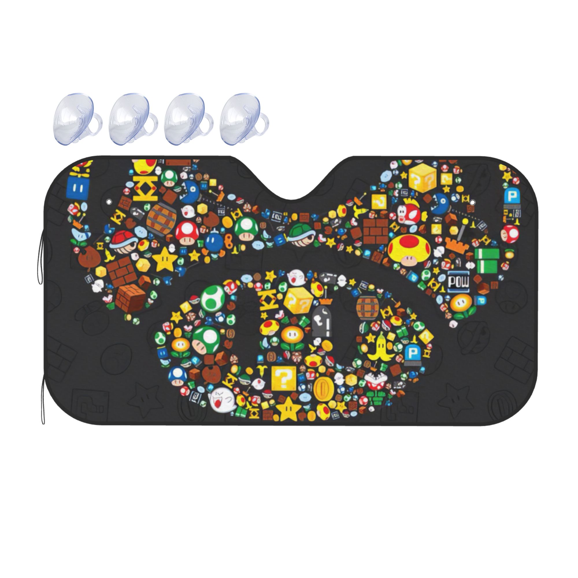 Super Mario Car Sun Shade Windshield Sunshade Block Uv Rays Protector ...