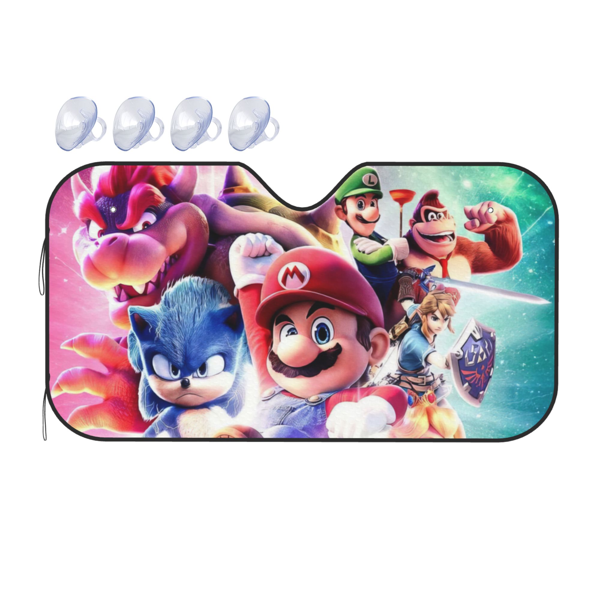 Super Mario Car Sun Shade Windshield Sunshade Block Uv Rays Protector ...