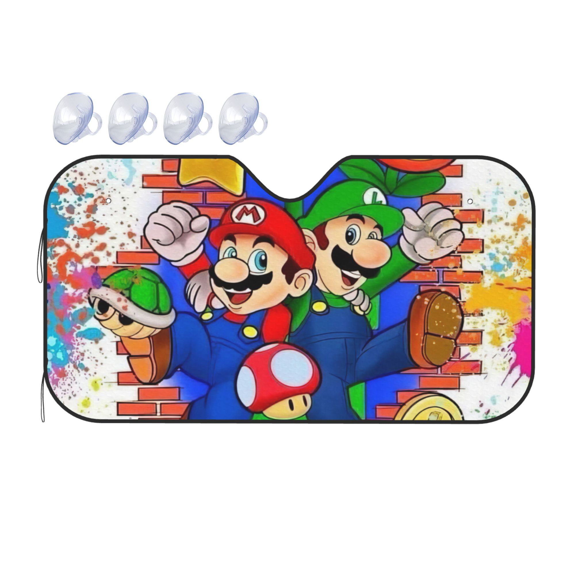 Super Mario Car Sun Shade Windshield Sunshade Block Uv Rays Protector ...