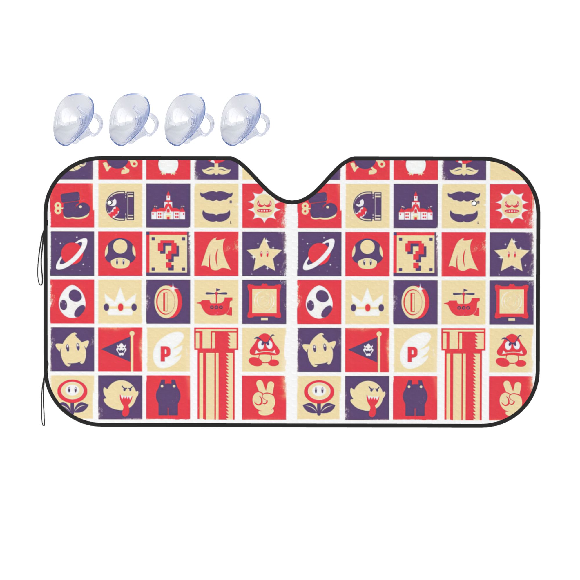 Super Mario Car Sun Shade Windshield Sunshade Block Uv Rays Protector ...