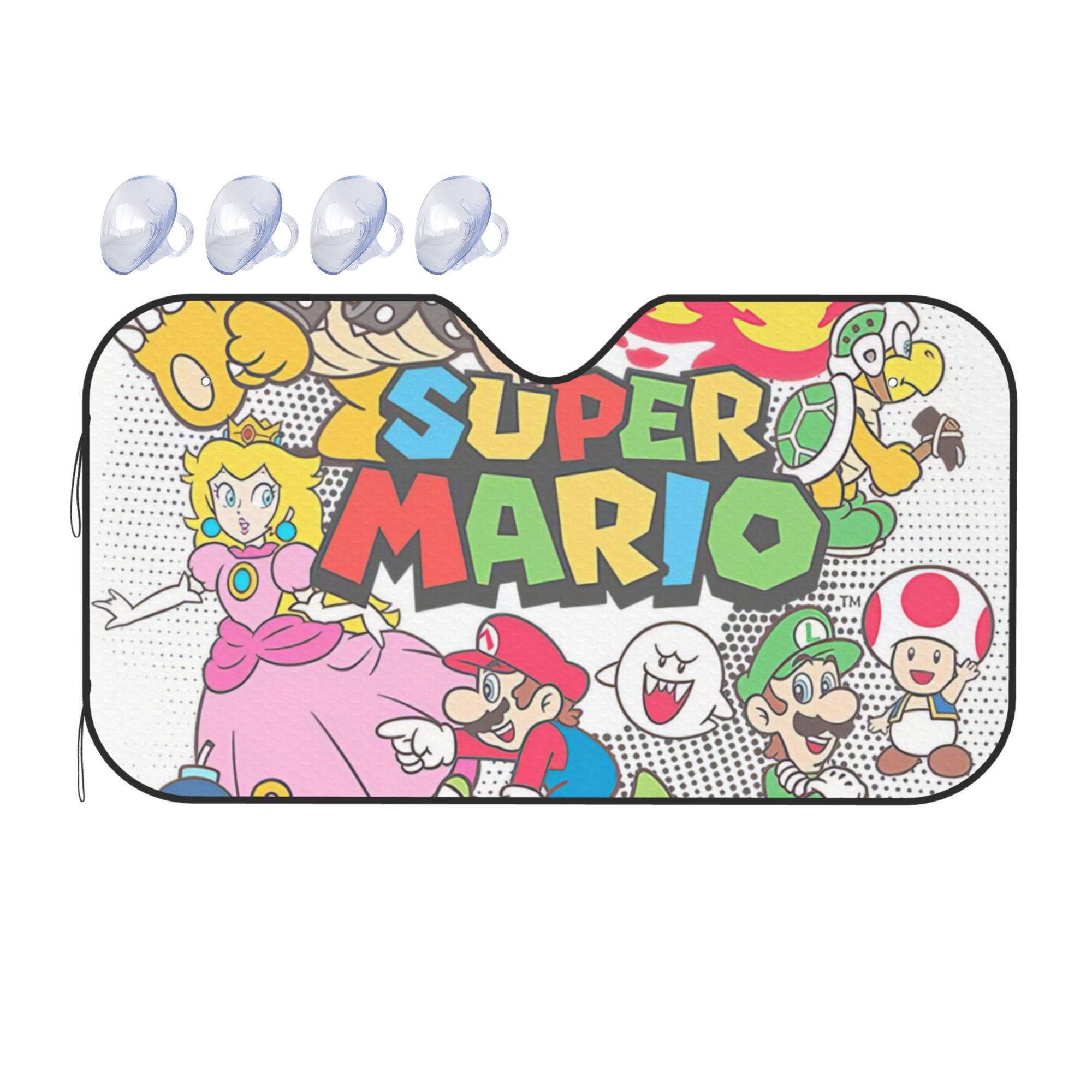 Super Mario Car Sun Shade Windshield Sunshade Block Uv Rays Protector ...