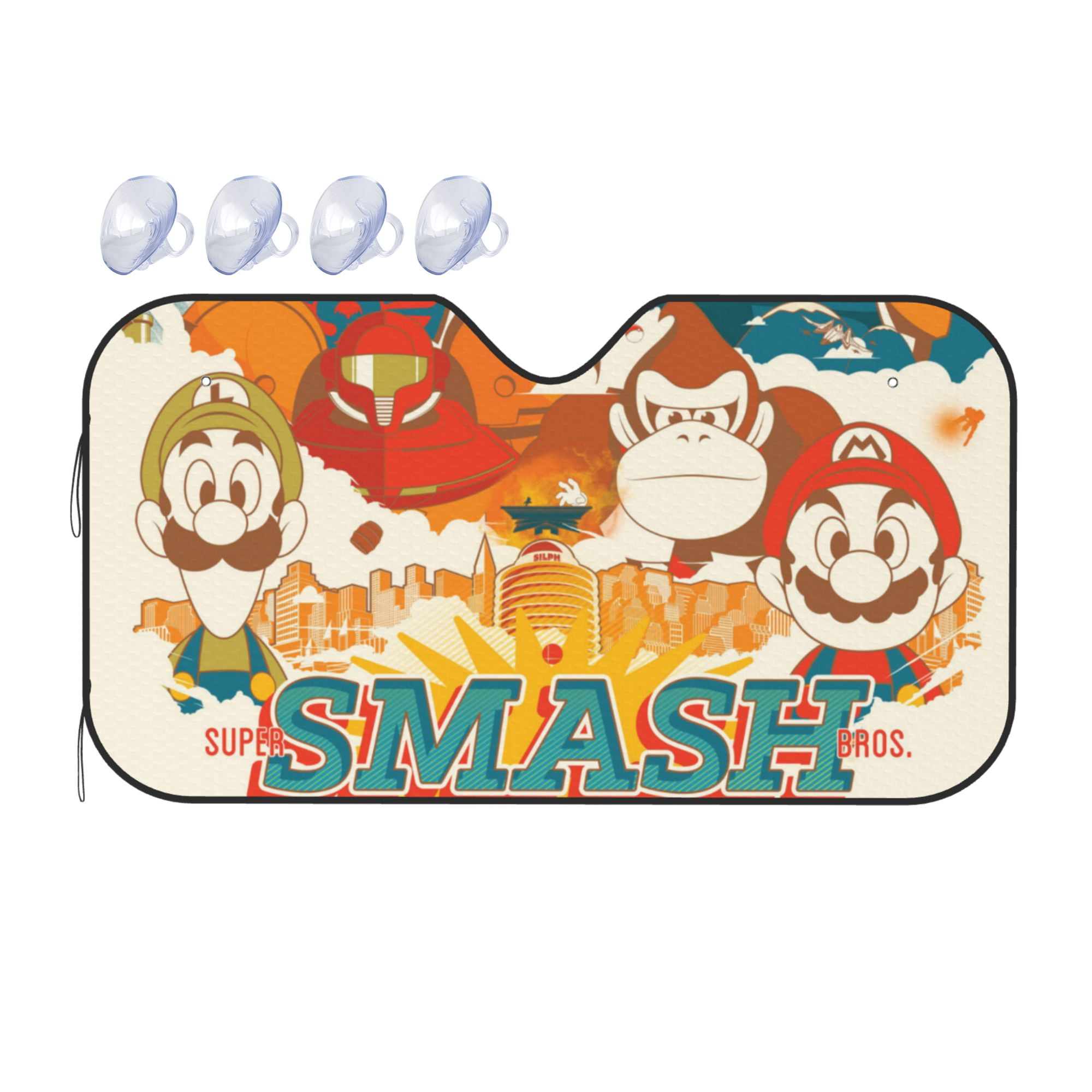 Super Mario Car Sun Shade Windshield Sunshade Block Uv Rays Protector ...