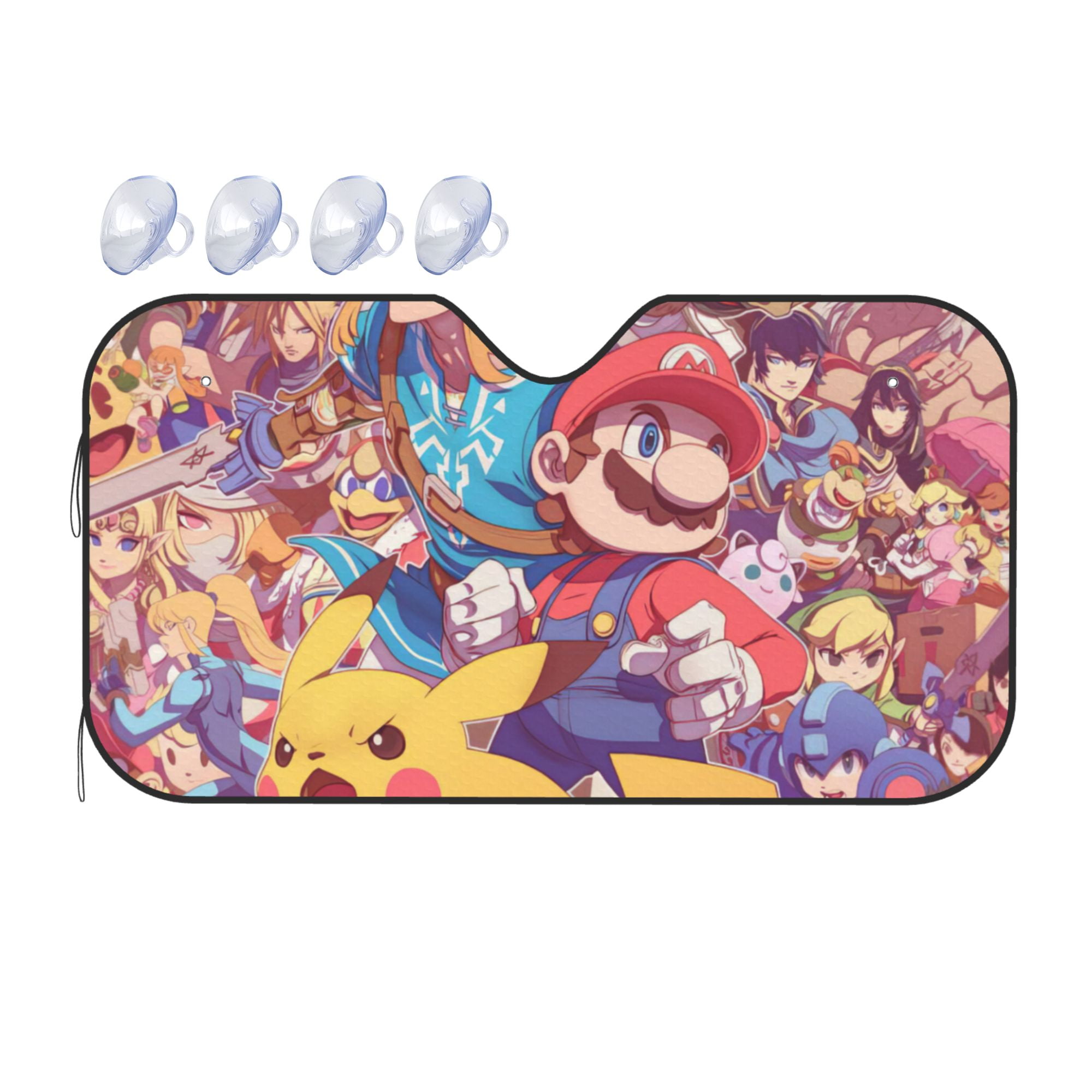 Super Mario Car Sun Shade Windshield Sunshade Block Uv Rays Protector ...