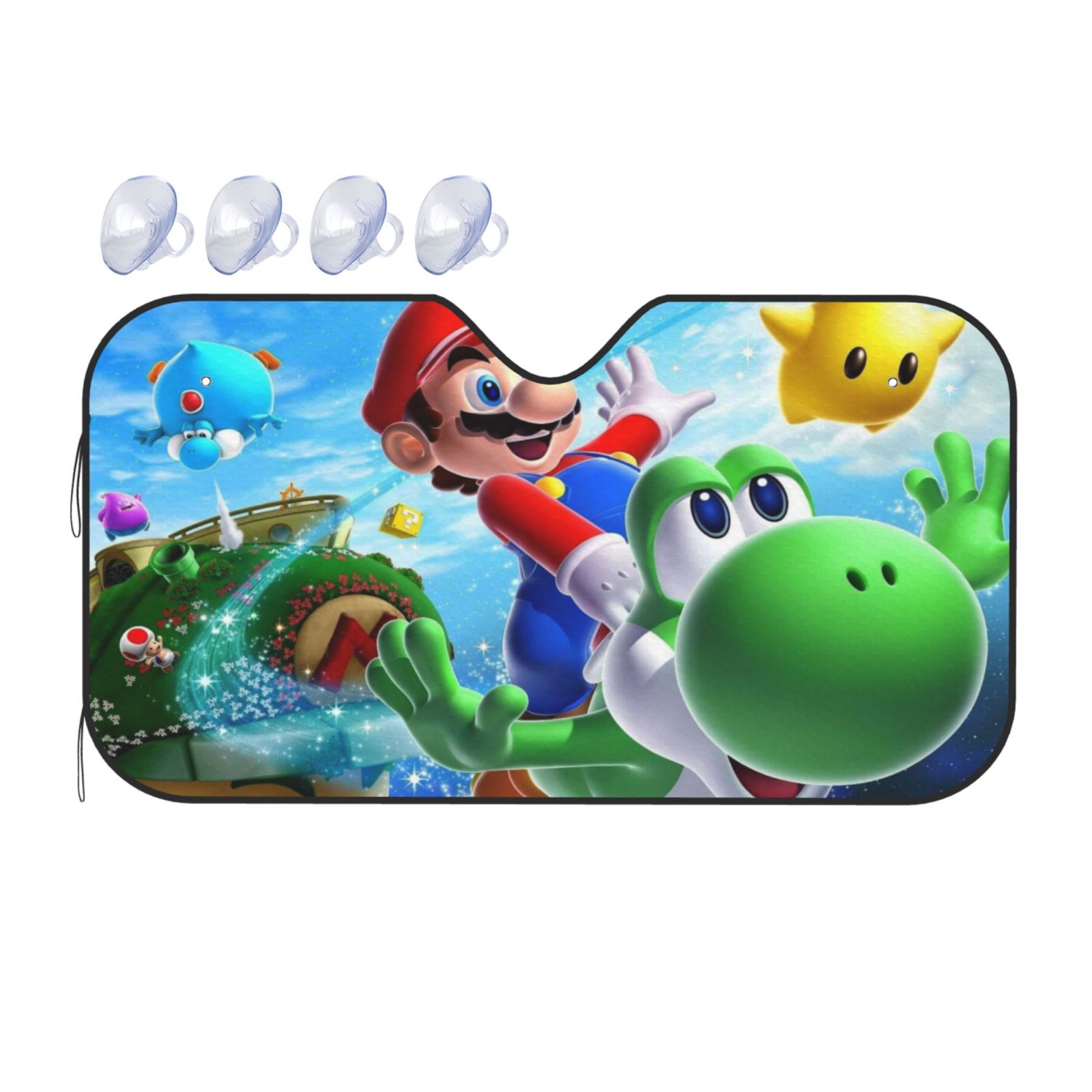 Super Mario Car Sunshade Front Windshield Sun Shades Foldable Car ...