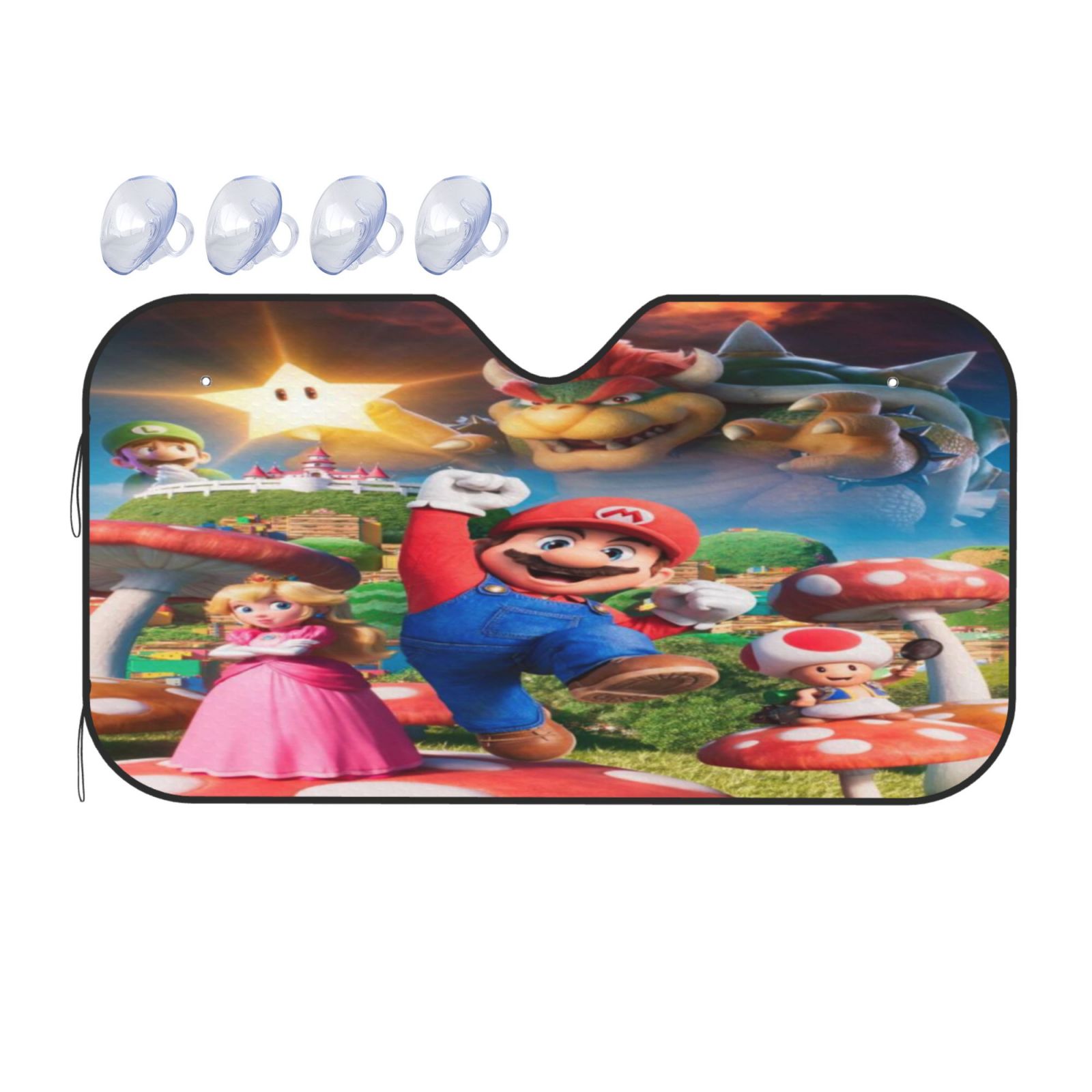 Super Mario Car Sunshade Front Windshield Sun Shades Foldable Car ...