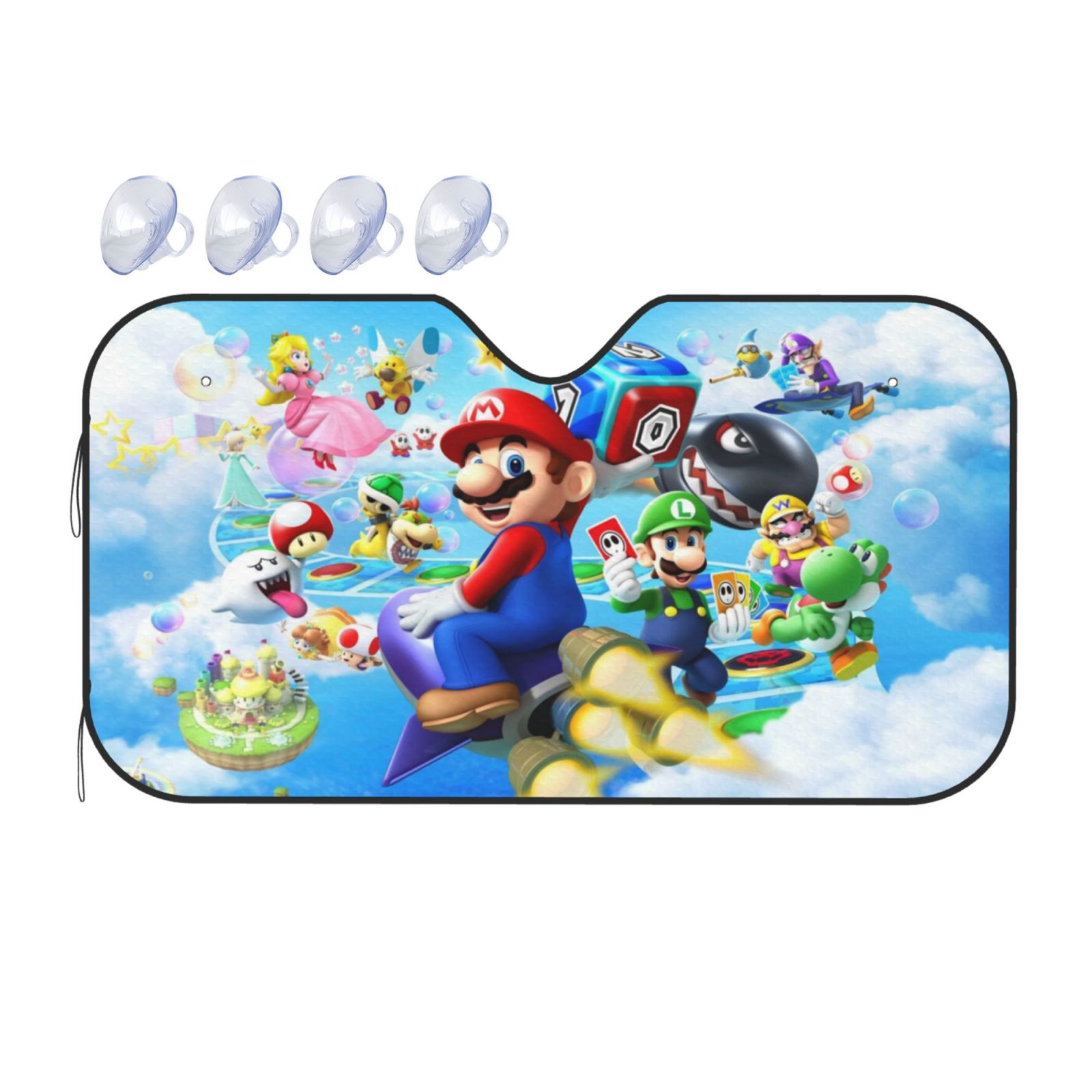 Super Mario Car Sunshade Front Windshield Sun Shades Foldable Car ...