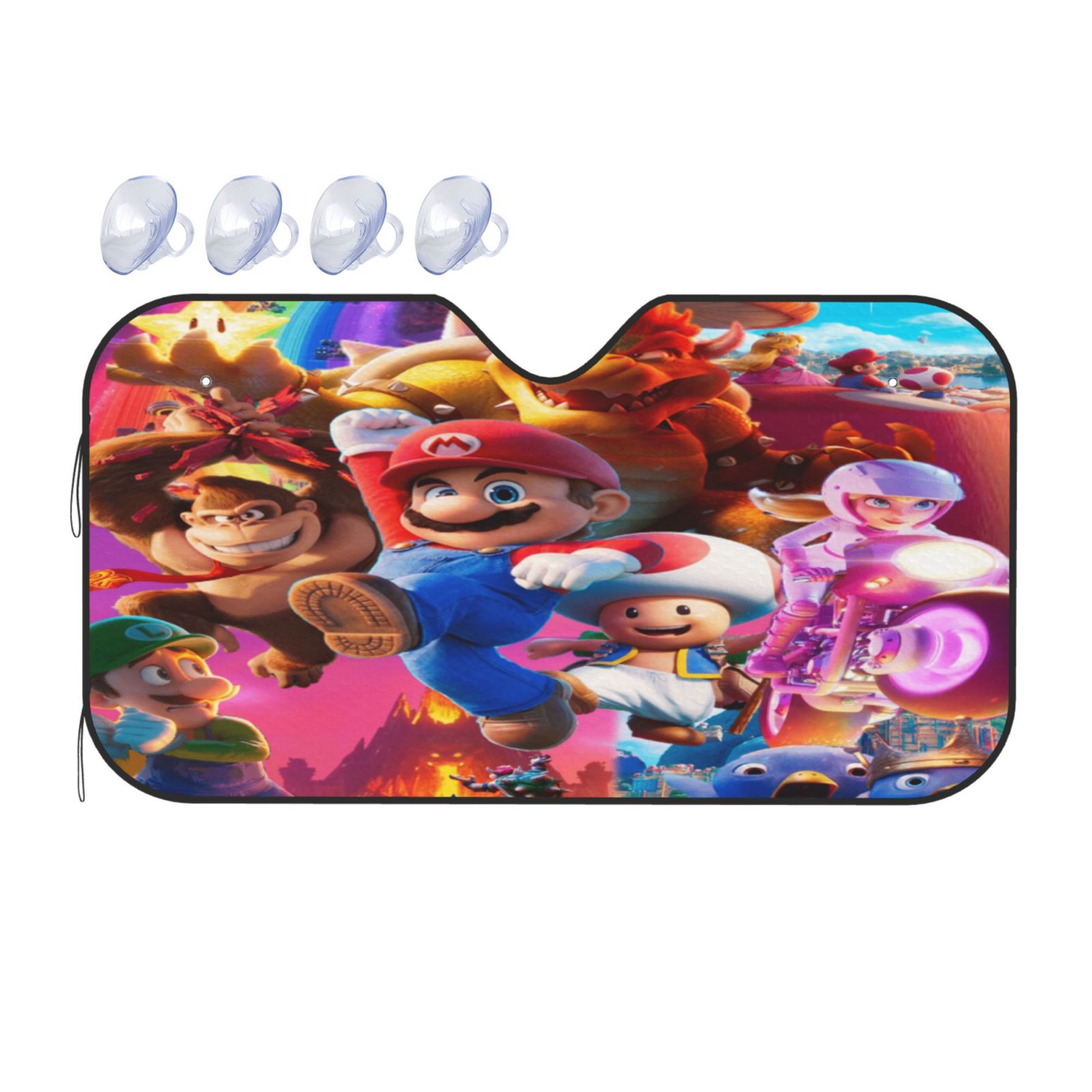 Super Mario Car Sunshade Front Windshield Sun Shades Foldable Car ...