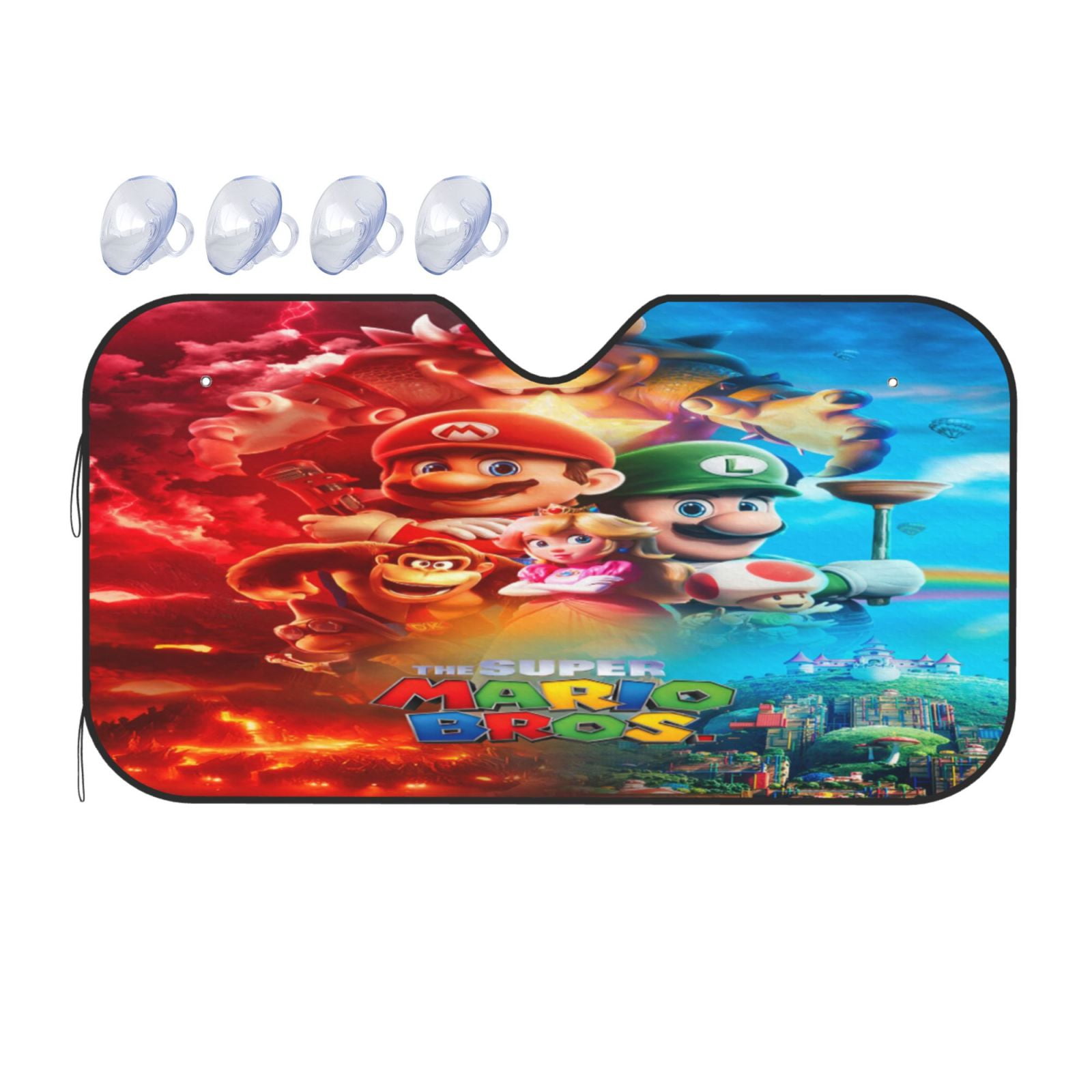 Super Mario Car Sunshade Front Windshield Sun Shades Foldable Car ...
