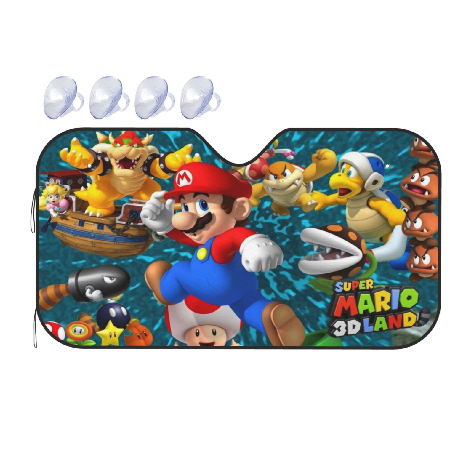 Super Mario Car Sunshade Front Windshield Sun Shades Foldable Car ...