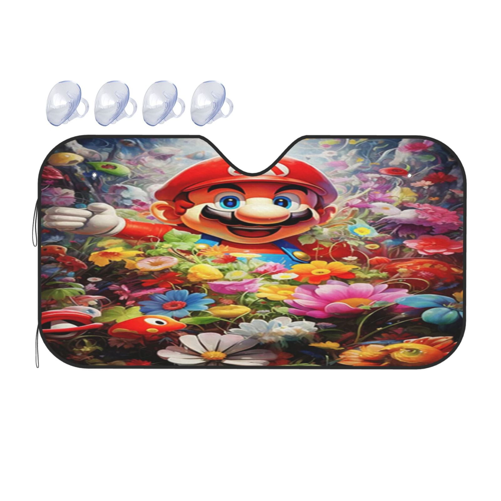 Super Mario Car Sunshade Front Windshield Sun Shades Foldable Car ...