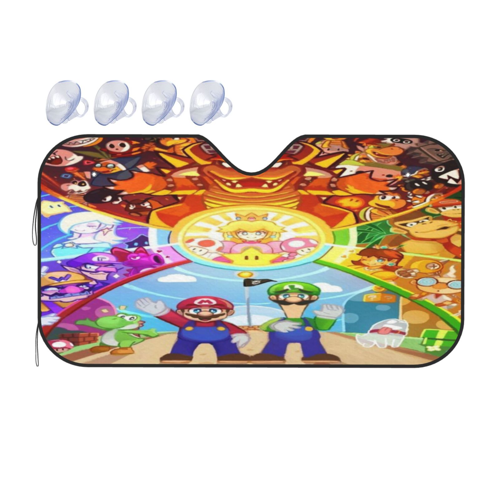 Super Mario Car Sunshade Front Windshield Sun Shades Foldable Car ...