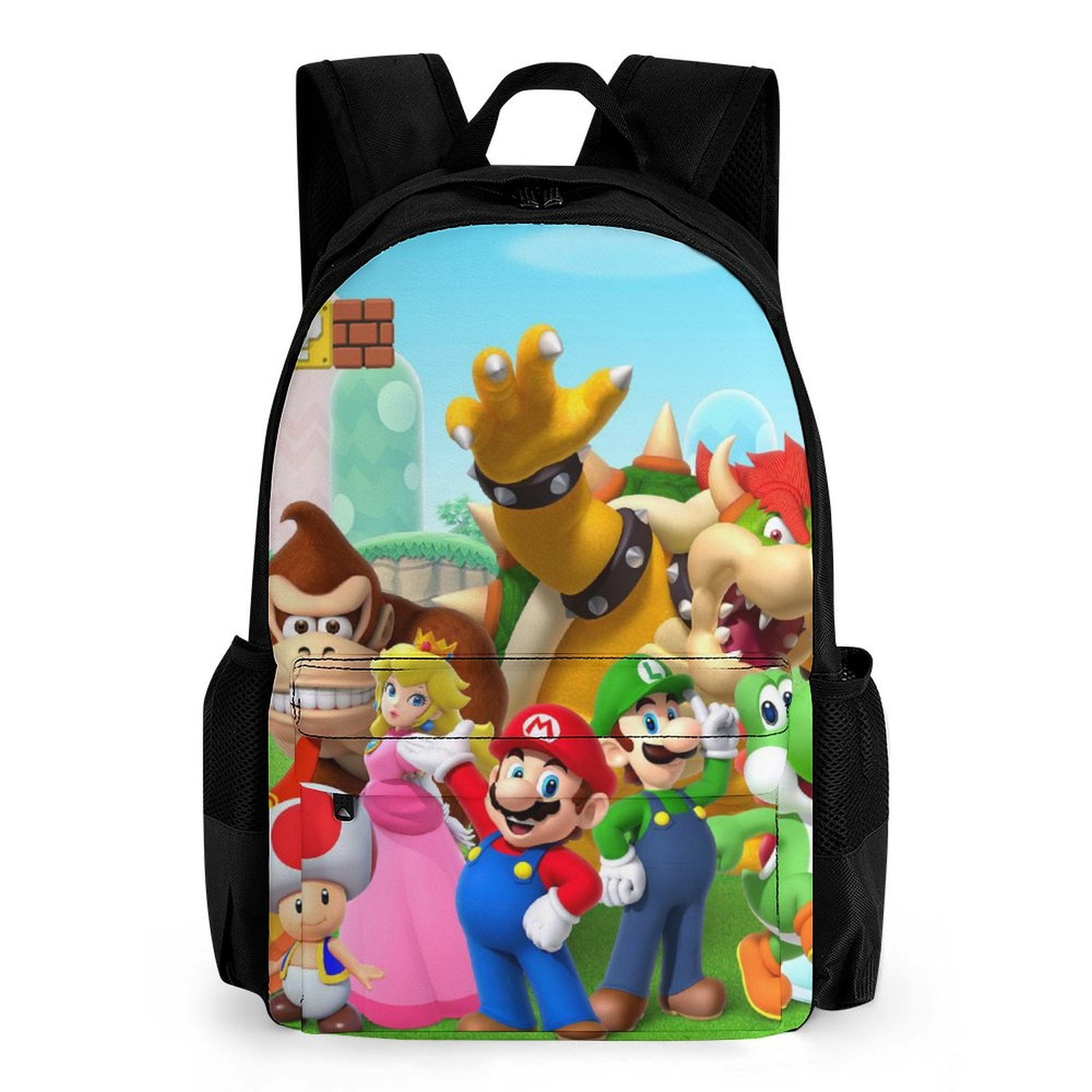 Super Mario Cartoon Backpack Laptop Bag Large Capacity Multipurpose ...