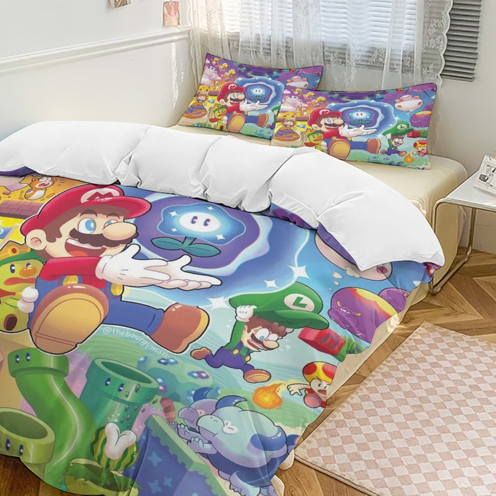 Super Mario Cartoon Bedding Sets Ultra Soft Skin-Friendly Duvet Cover 3 ...
