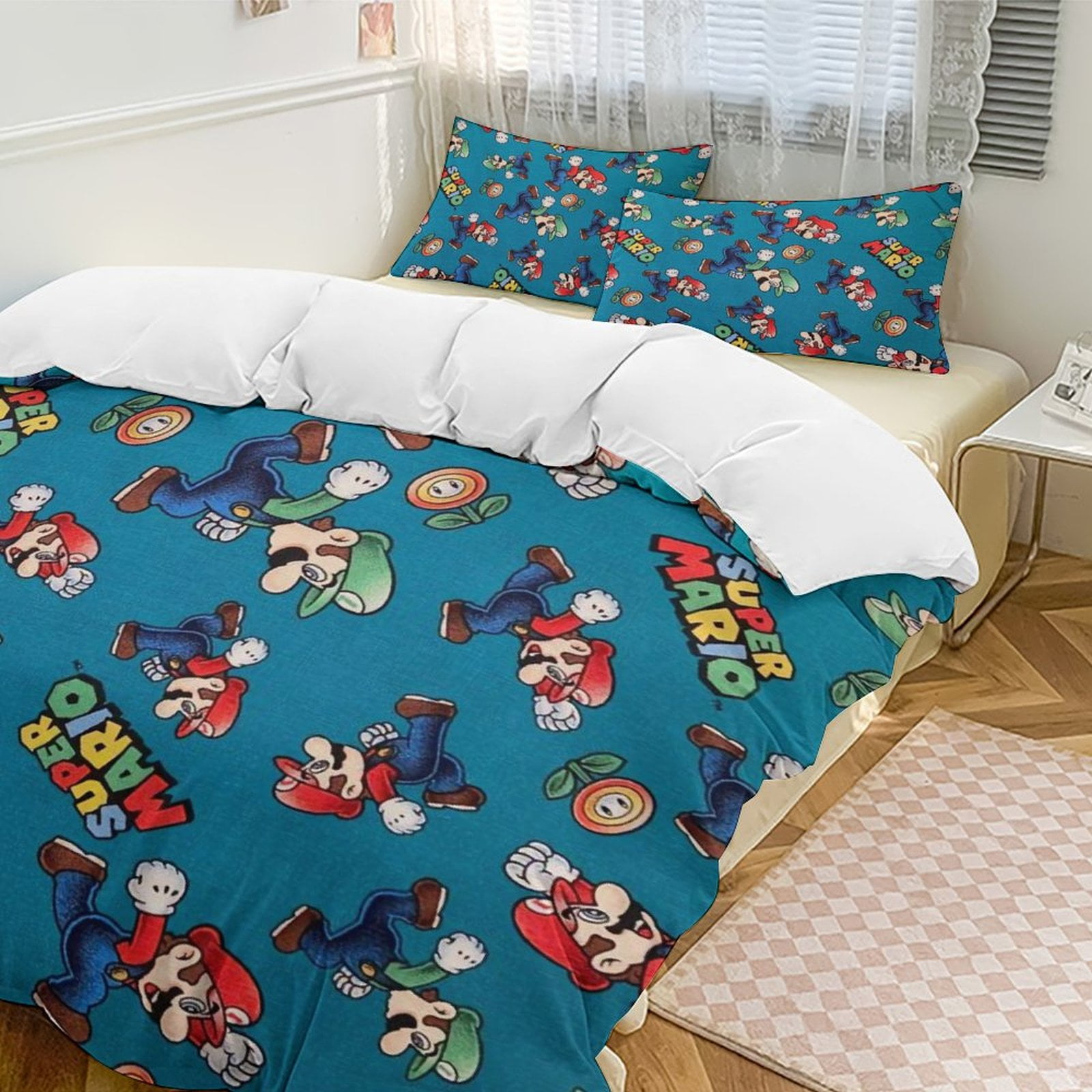 Super Mario Cartoon Bedding Sets Ultra Soft Skin-Friendly Duvet Cover 3 ...