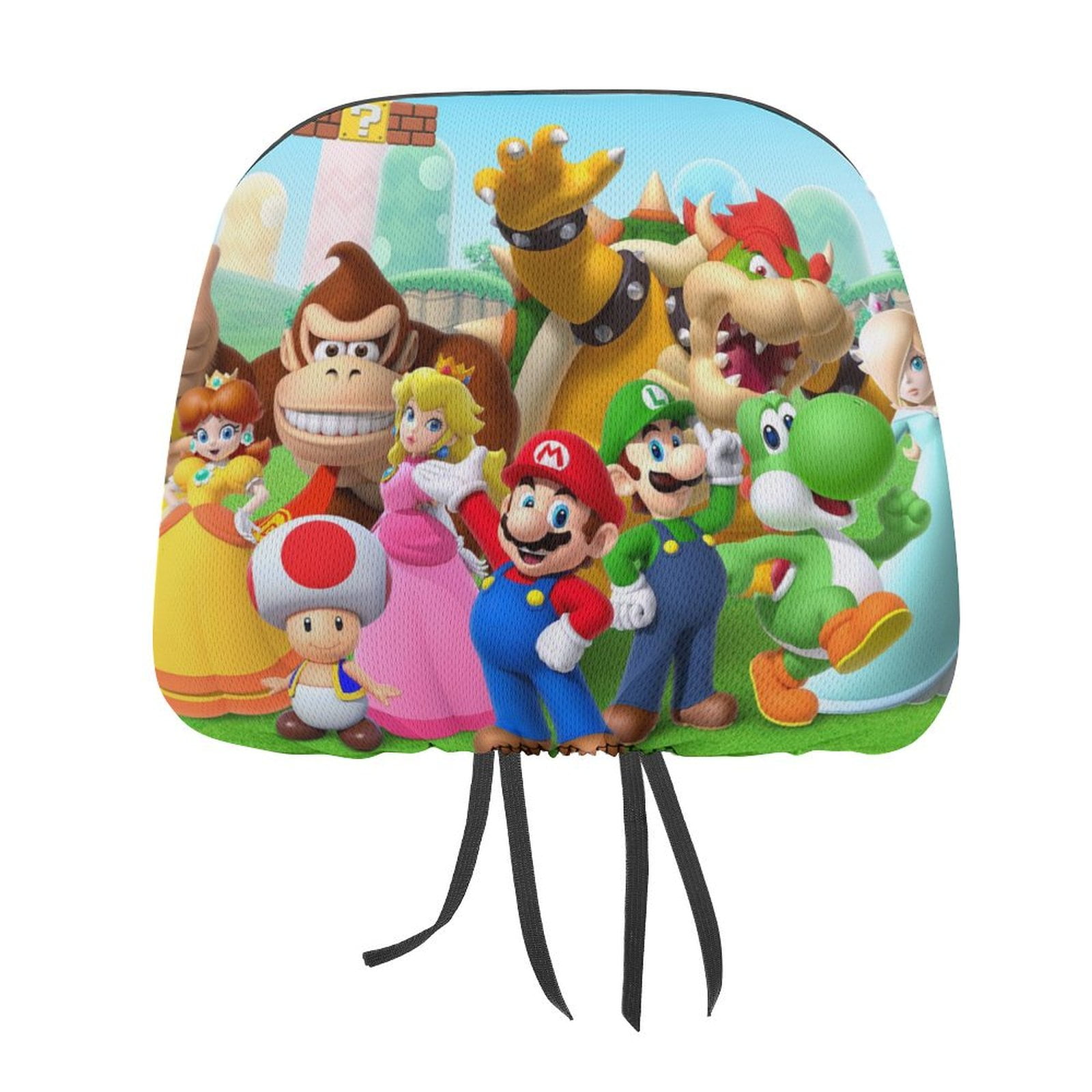 Super Mario Cartoon Car Headrest Cover Accessories Vehicles Seat Pillow ...