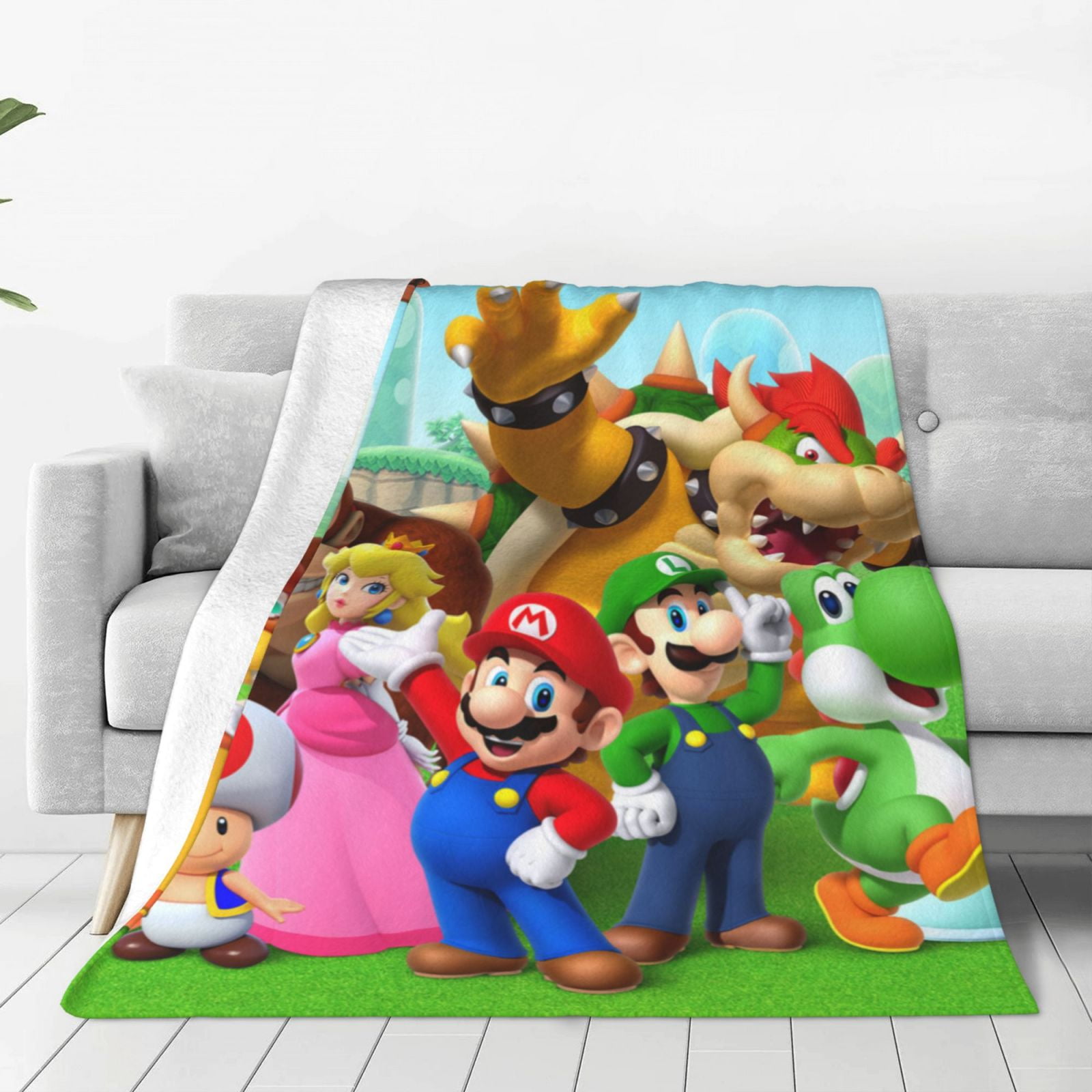 Super Mario Cartoon Flannel Blanket Cozy Ultra-Soft Micro Fleece ...