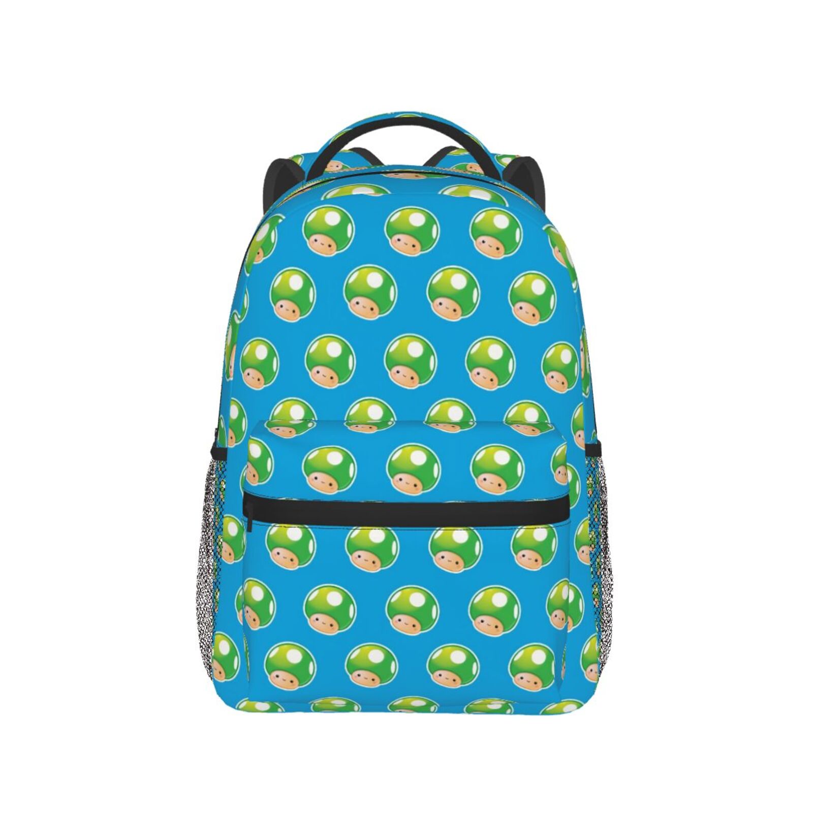 Super Mario Cartoon Green Mushroom Backpack,Polyester Travel Backpack ...