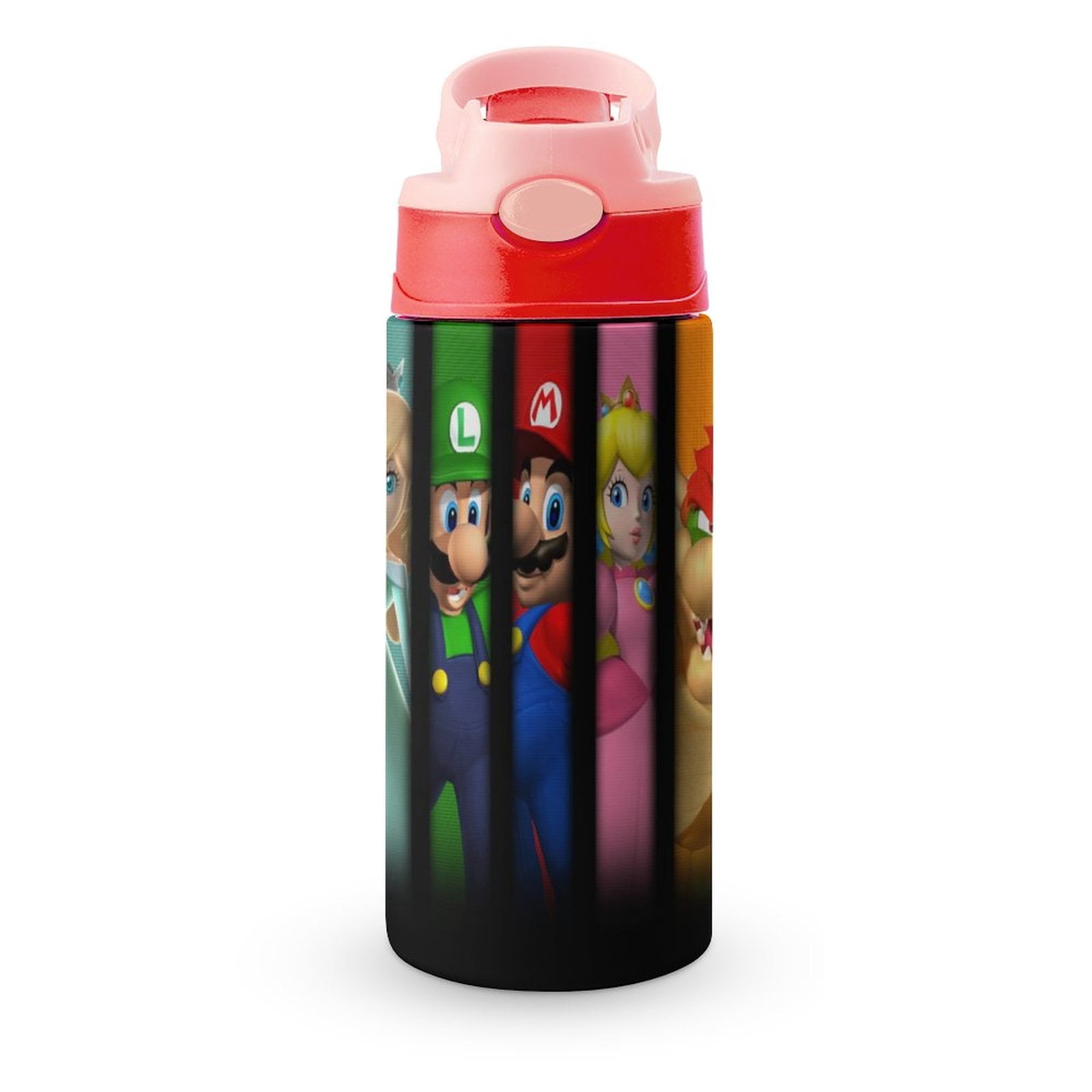 Super Mario Cartoon Kid's Insulated Water Bottle With Straw Vacuum ...