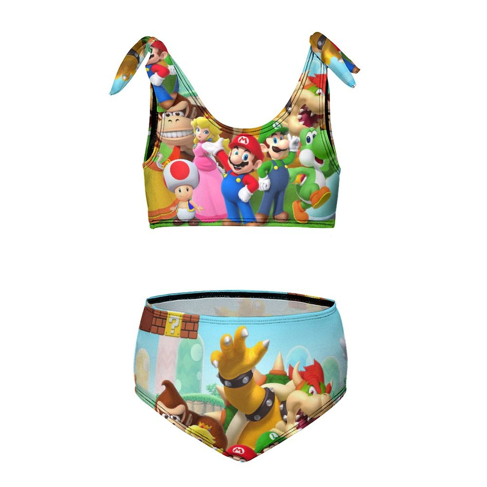 Super Mario Cartoon Kid's Swimwear Two Piece Swimsuit Summer Beach ...