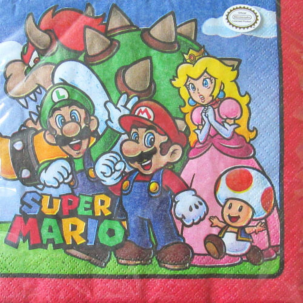 Super Mario Cartoon Lunch Napkins (16ct) - Walmart.com